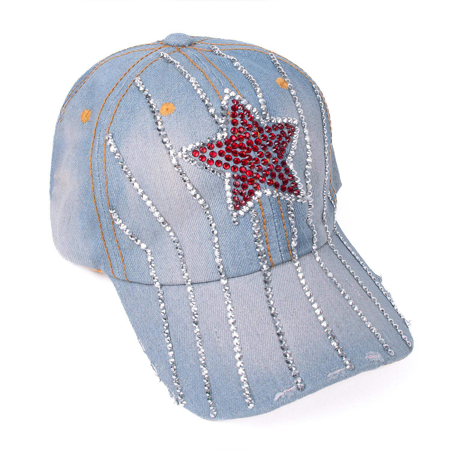 Bling Studs Star Baseball Cap Sparkling Rhinestone Design