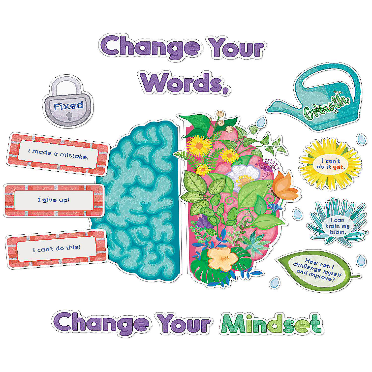 Bloom with a Growth Mindset Bulletin Board Set | Oriental Trading