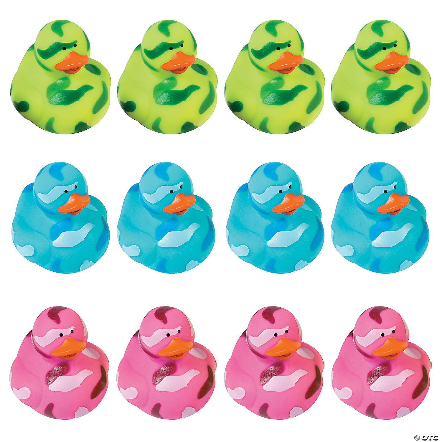 Bright Camo Rubber Ducks - 12 Pc.