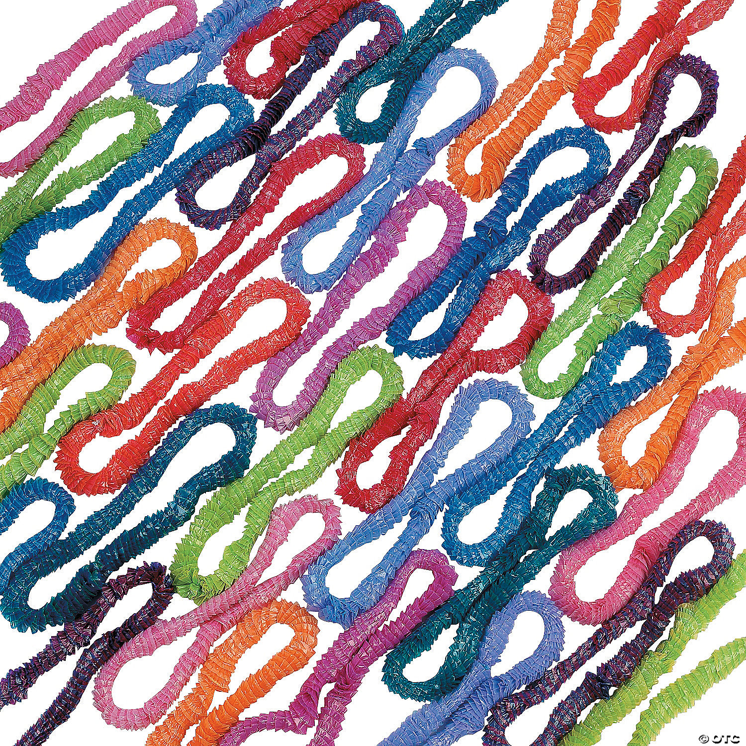 Bulk 100 Pc. Two-Tone Mega Plastic Lei Assortment - Discontinued