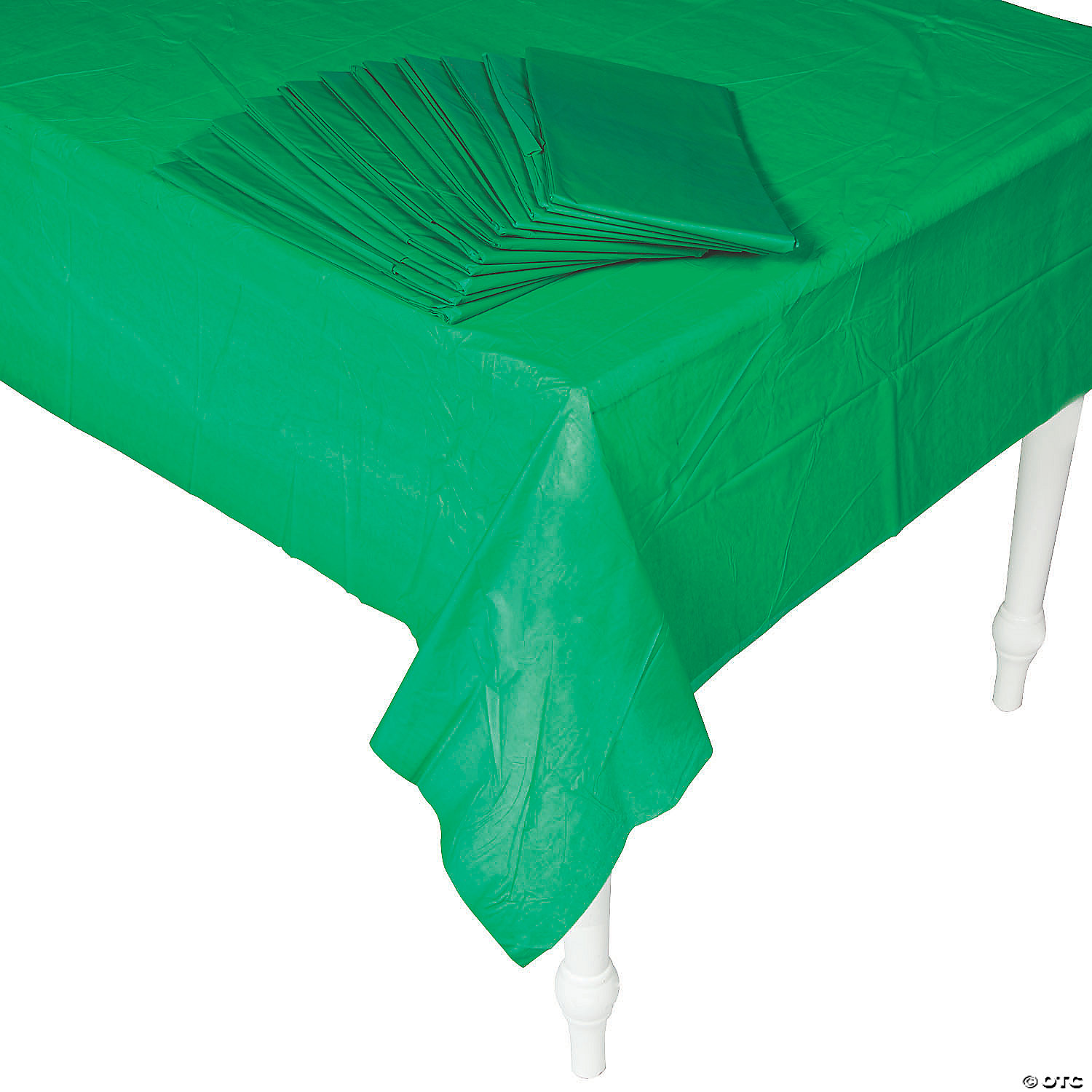 Bulk 12 Pc. Green Disposable Plastic Tablecloths | Fun Express