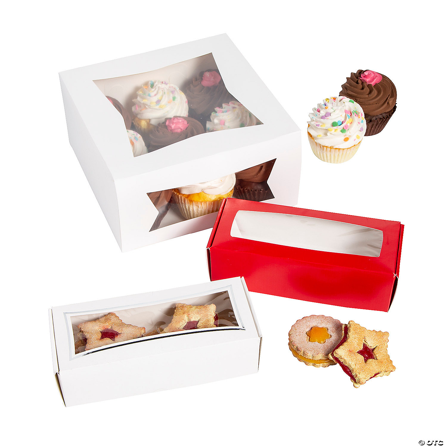 Bulk 36 Pc. Red & White Cookie Box Assortment