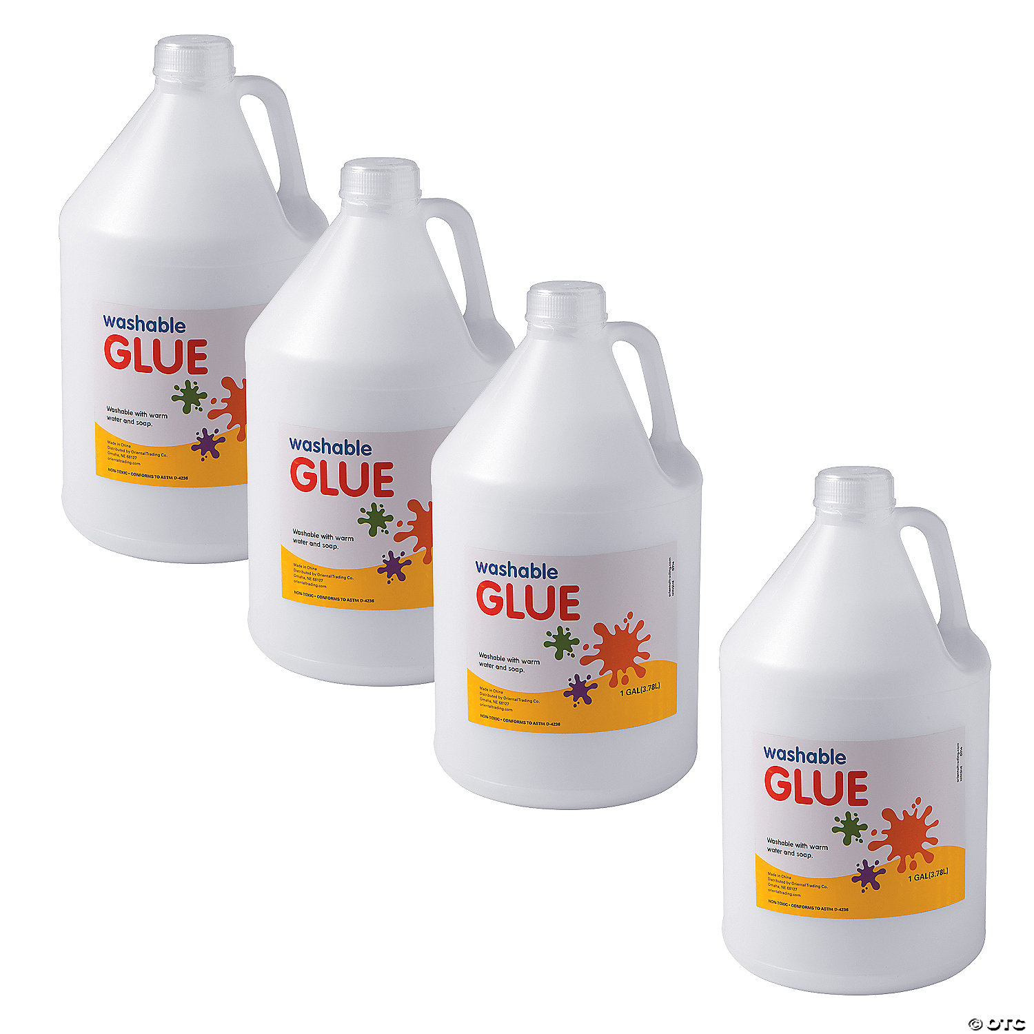 Bulk 4 Pc. Washable Glue Gallon Bottles | Oriental Trading
