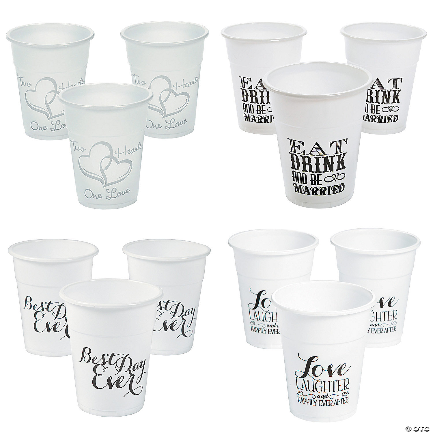 Bulk 400 Ct. Wedding Disposable Plastic Cup Assortment | Oriental Trading