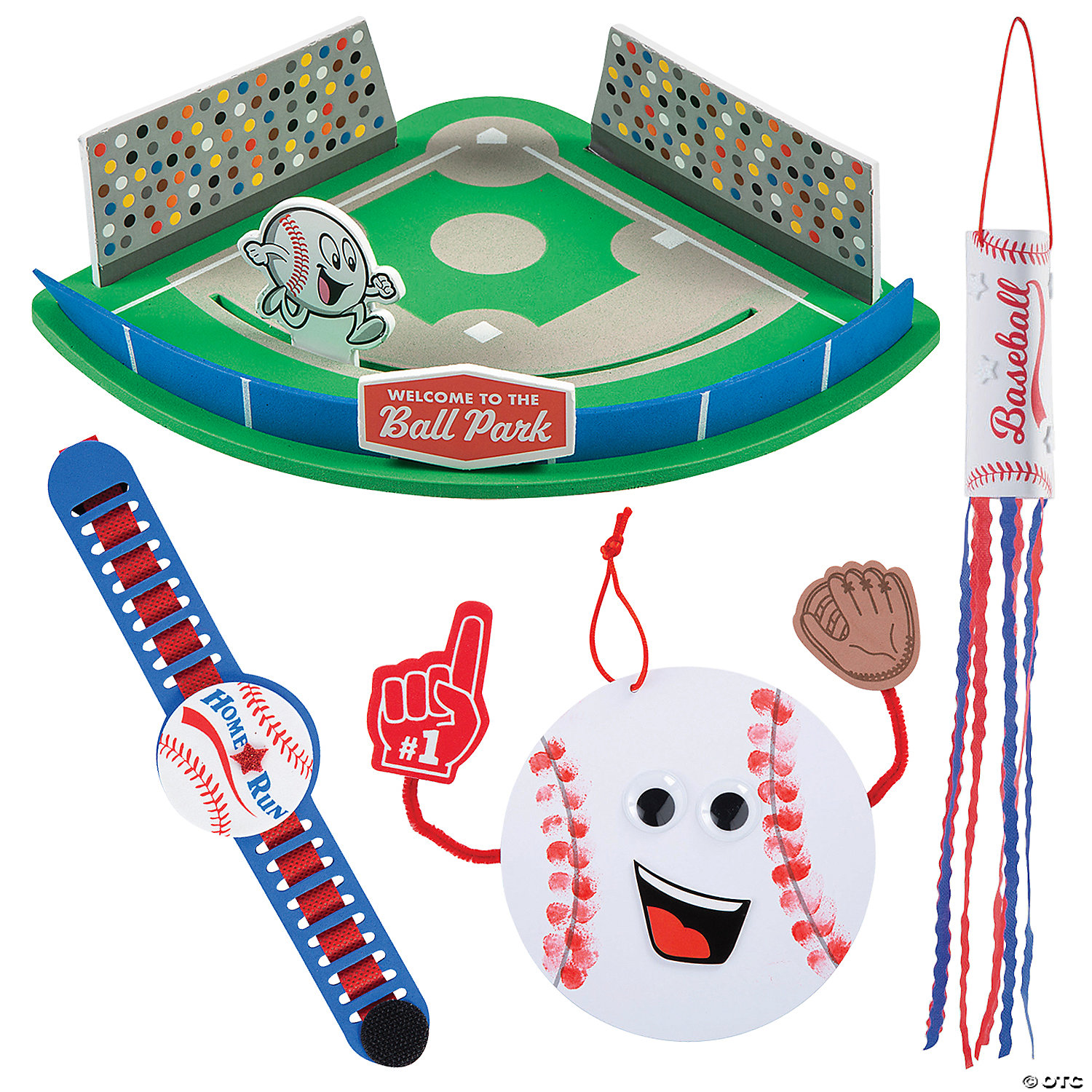 Bulk 48 Pc. Brilliant Baseball Craft Kit Assortment