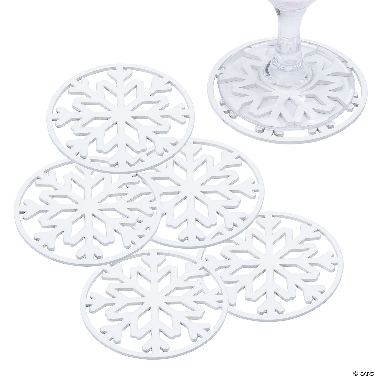 Bulk 48 Pc. Winter Wedding Snowflake Coasters