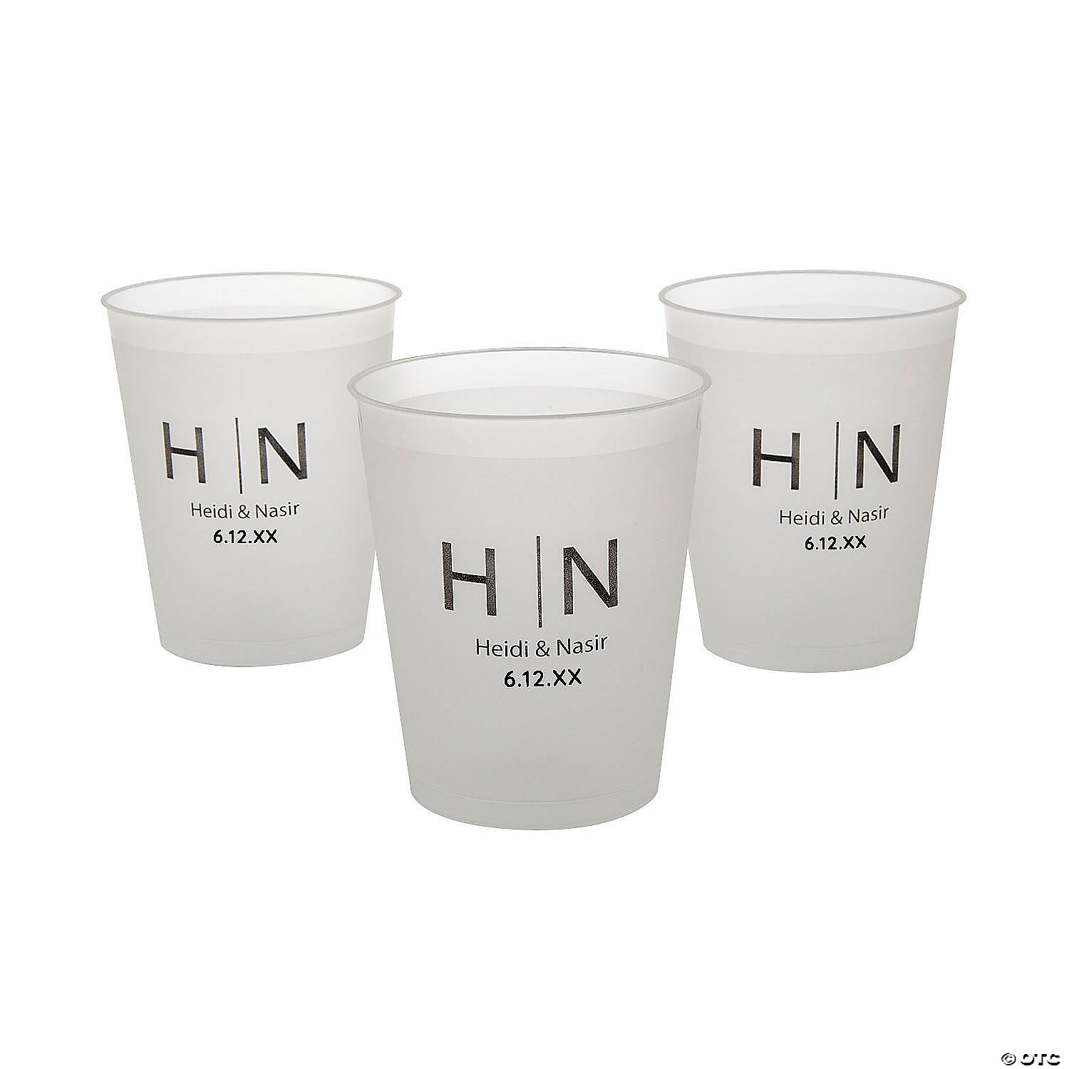 Bulk 50 Ct. Personalized Initials Frosted Cups | Oriental Trading