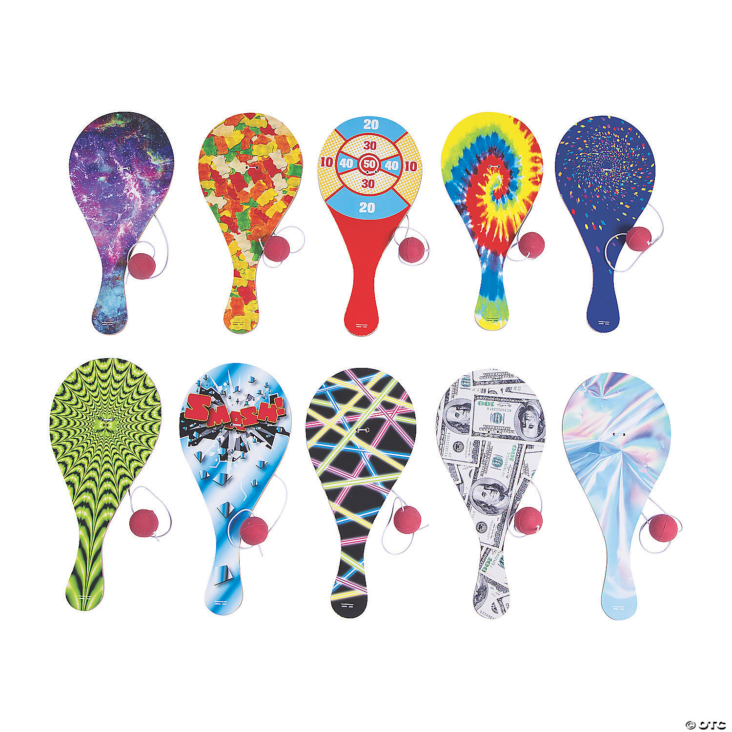 Bulk 60 Pc. Paddle Ball Game Assortment - Discontinued