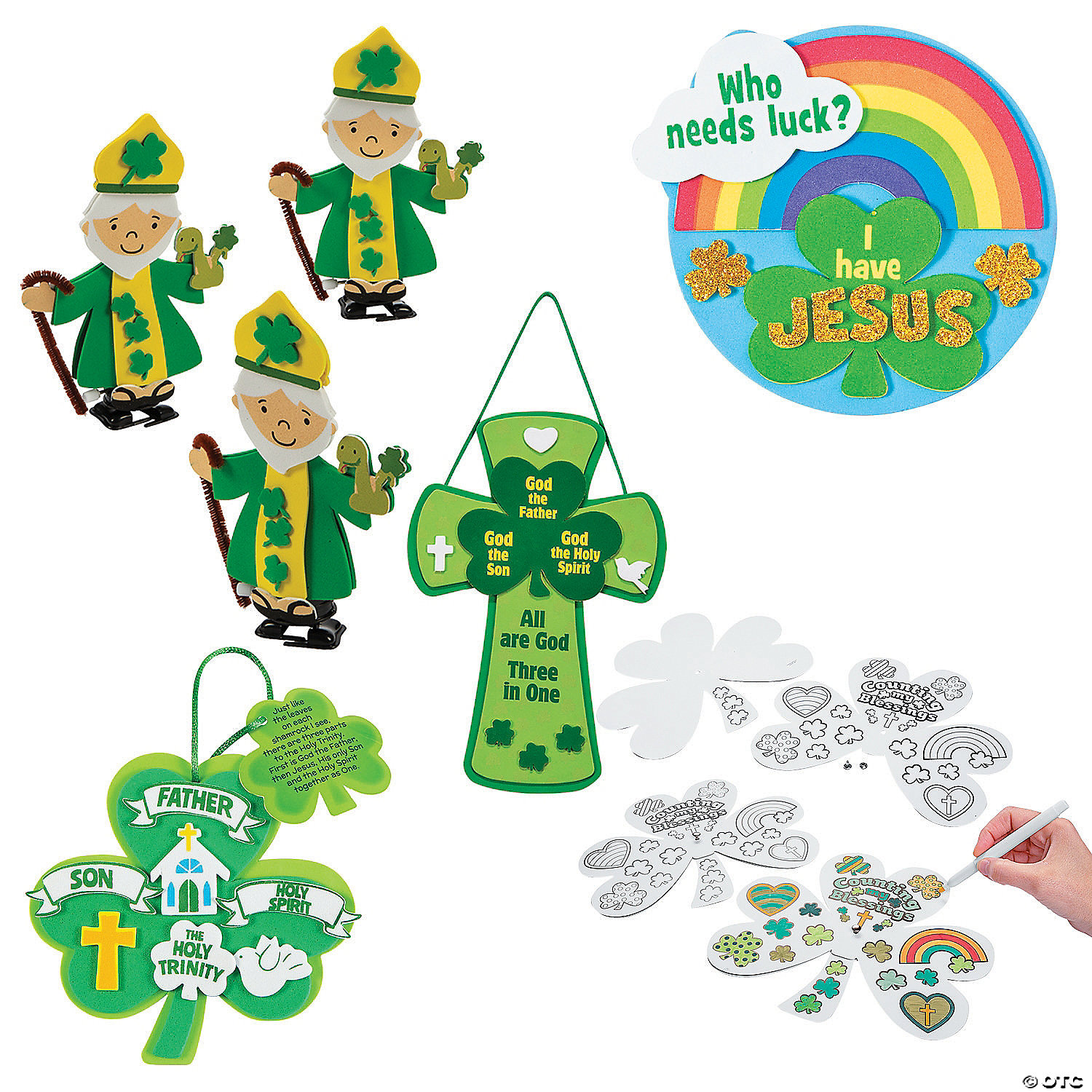 Bulk 60 Pc. Religious St. Patrick’s Day Craft Kit Assortment – Makes 60