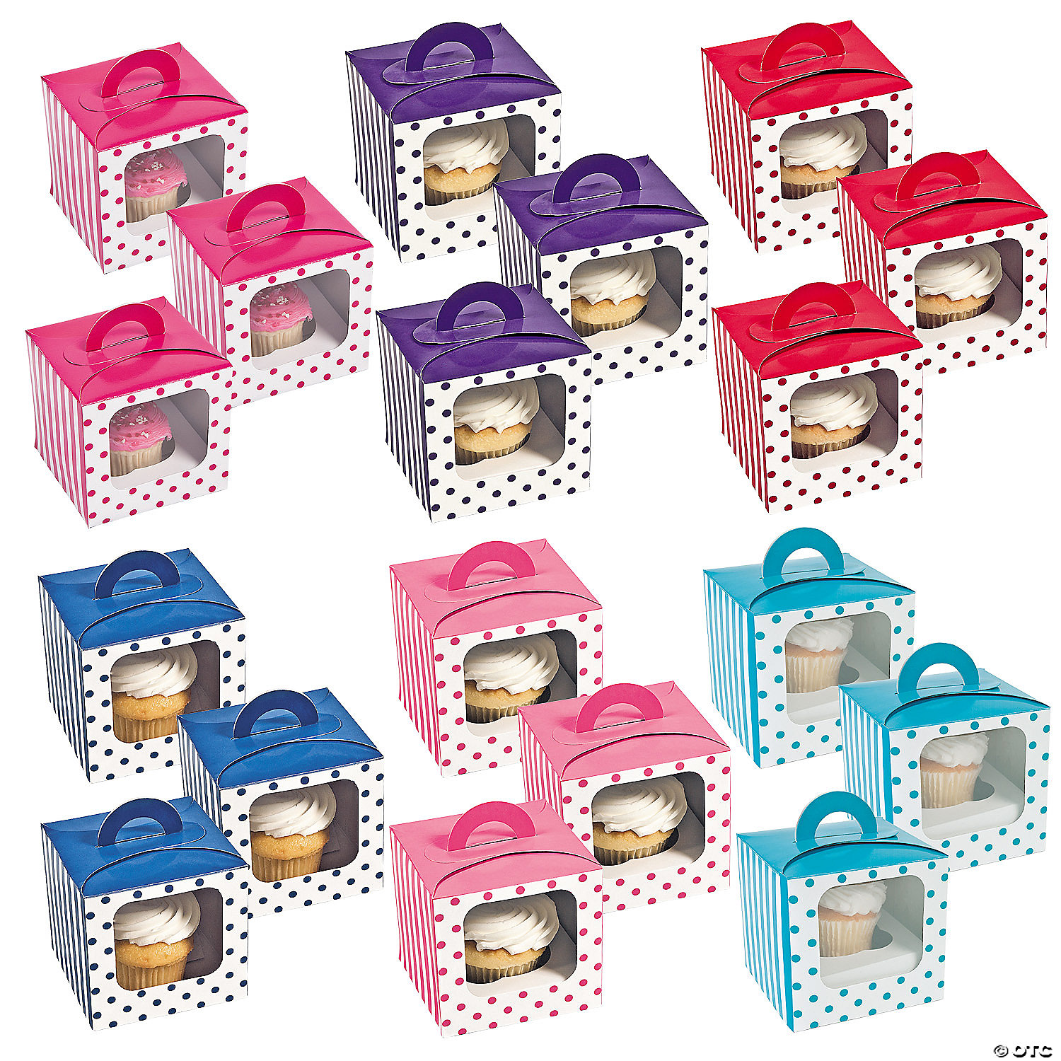 Bulk 72 Pc. Polka Dot Cupcake Boxes Assortment Kit