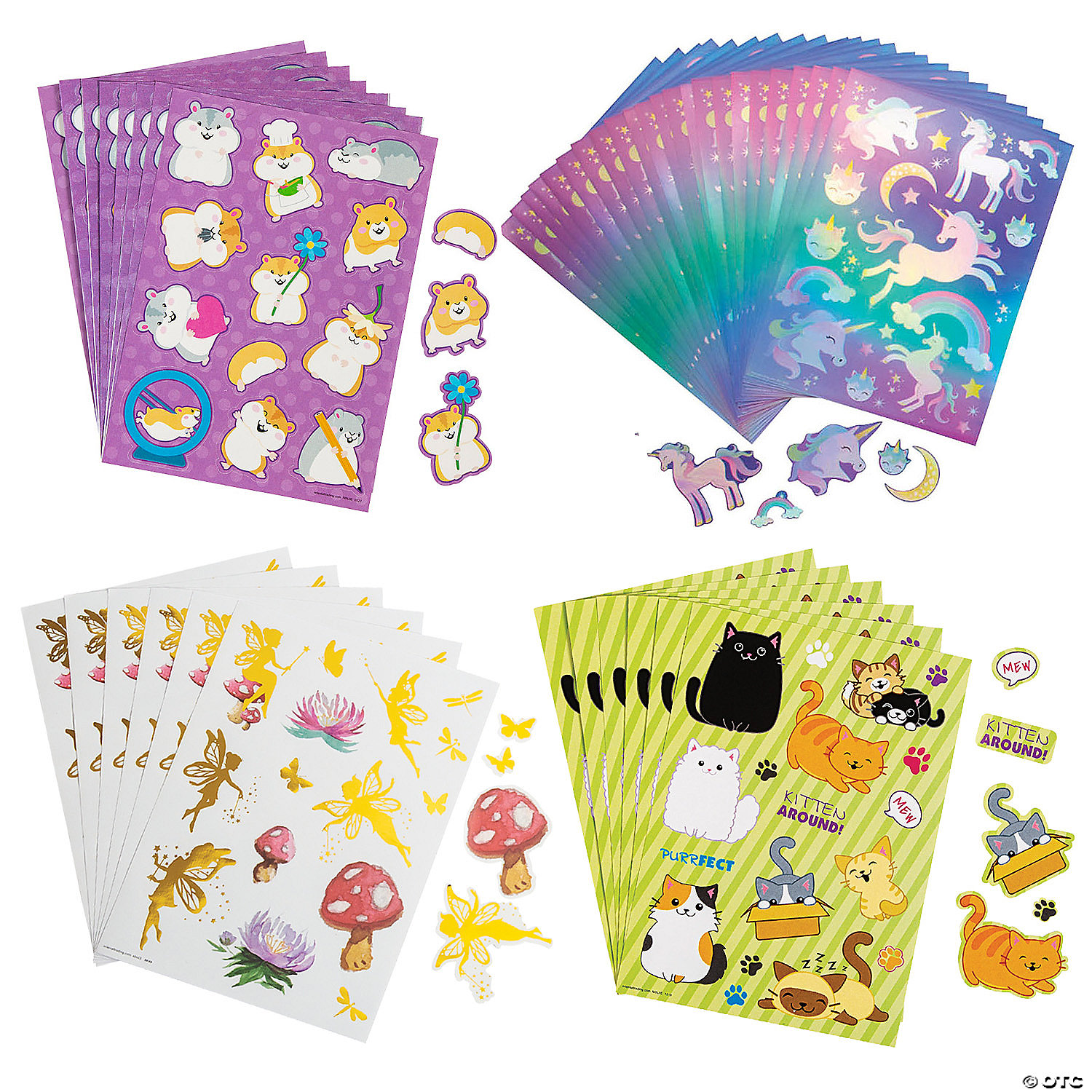 Bulk 96 Pc. Cute Sticker Sheet Assortment