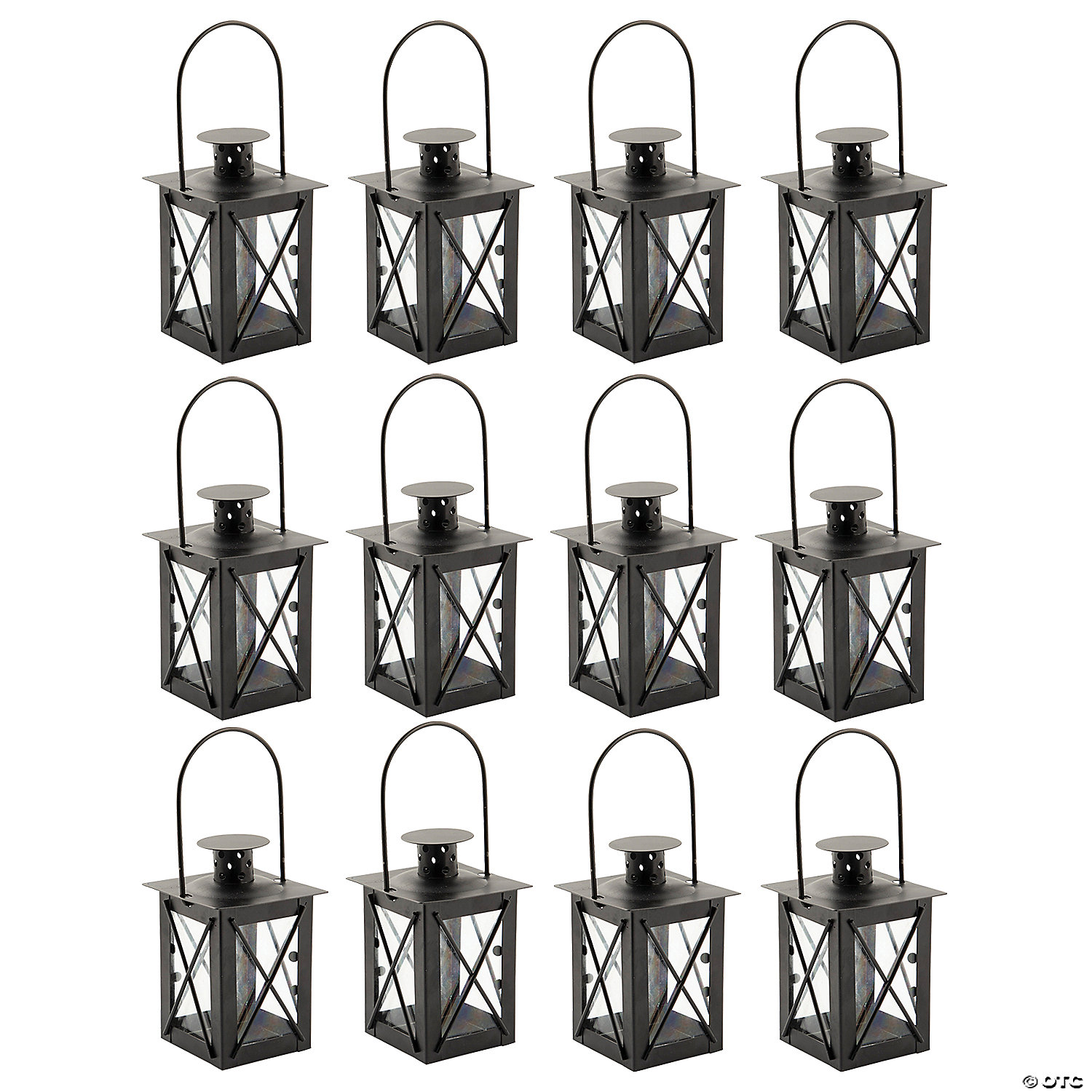 Bulk Black Mini Lanterns - 12 Pc.
