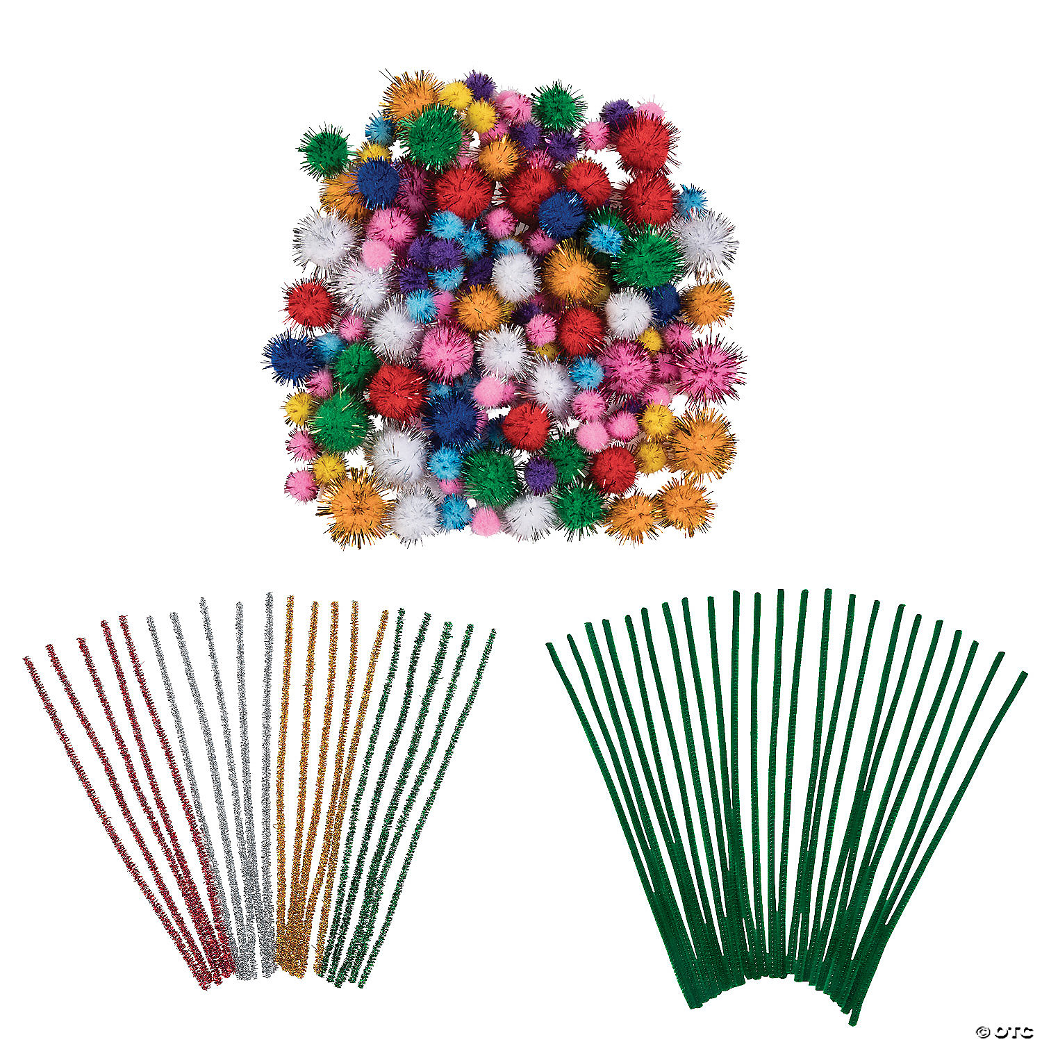 Bulk DIY Christmas Tree Chenille Stem & Pom-Pom Kit