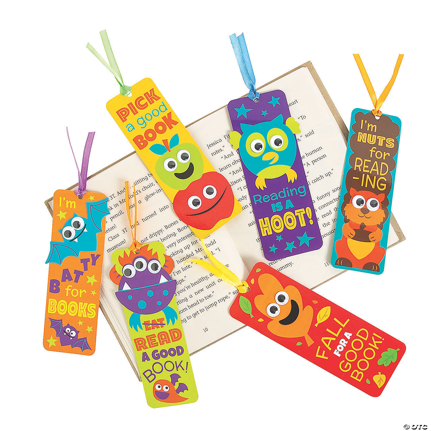 Bulk Fall Reading Bookmarks with Googly Eyes