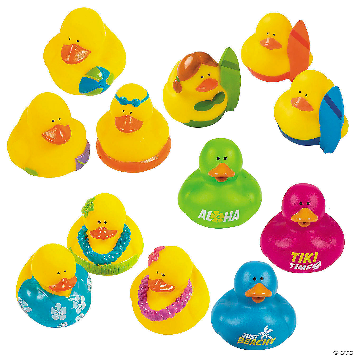 Bulk Luau Rubber Ducks Assortment