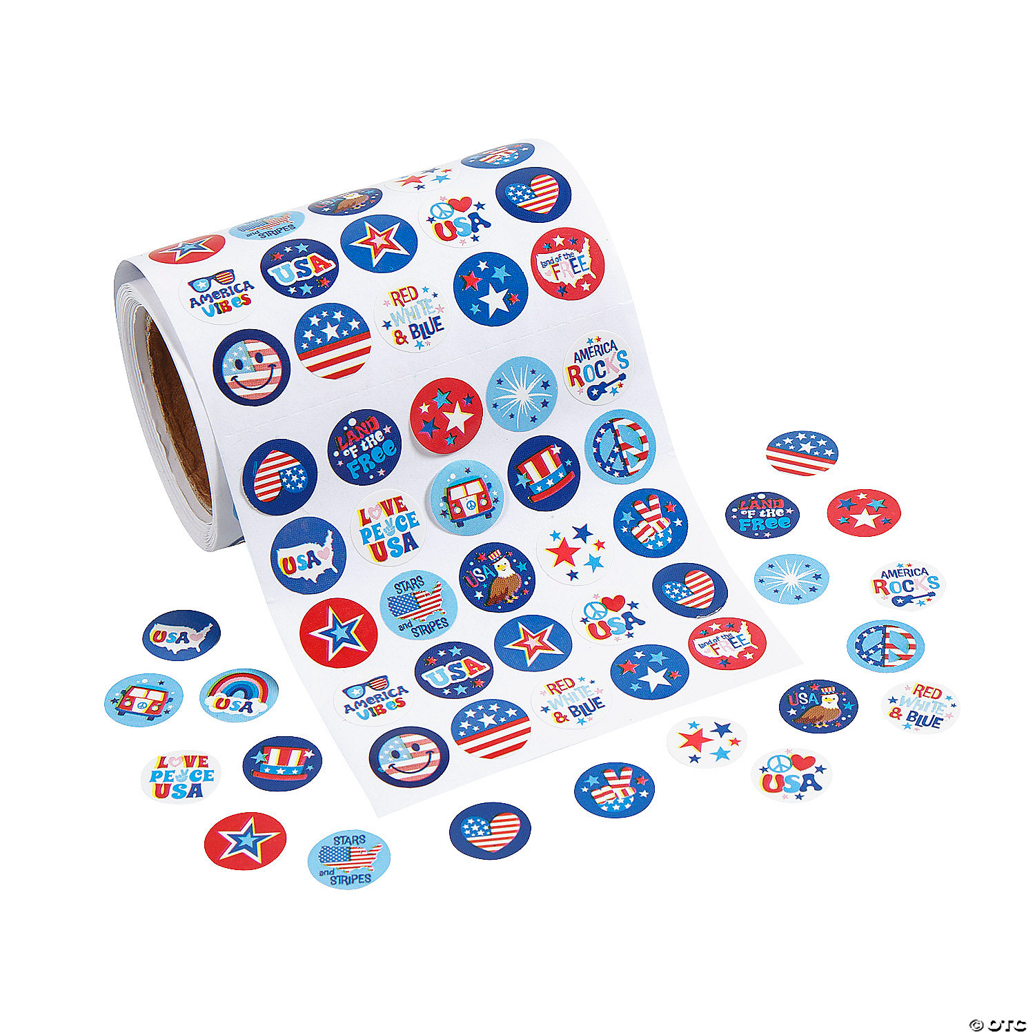 Bulk Mini Patriotic Sticker Roll