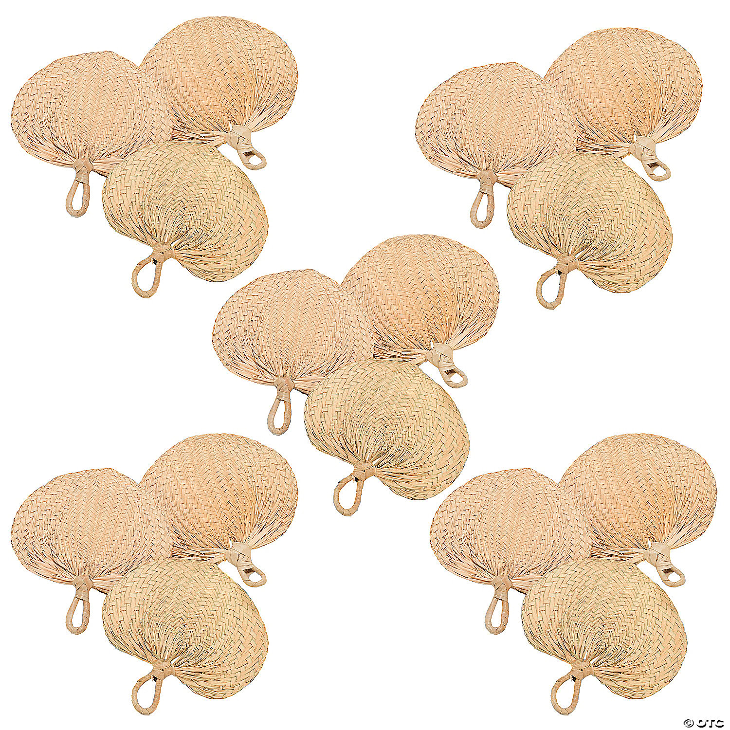Bulk Natural Raffia Hand Fans