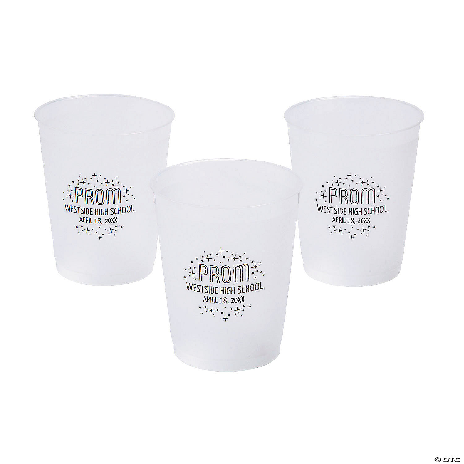 Bulk Personalized Prom Frosted Reusable Plastic Cups | Oriental Trading