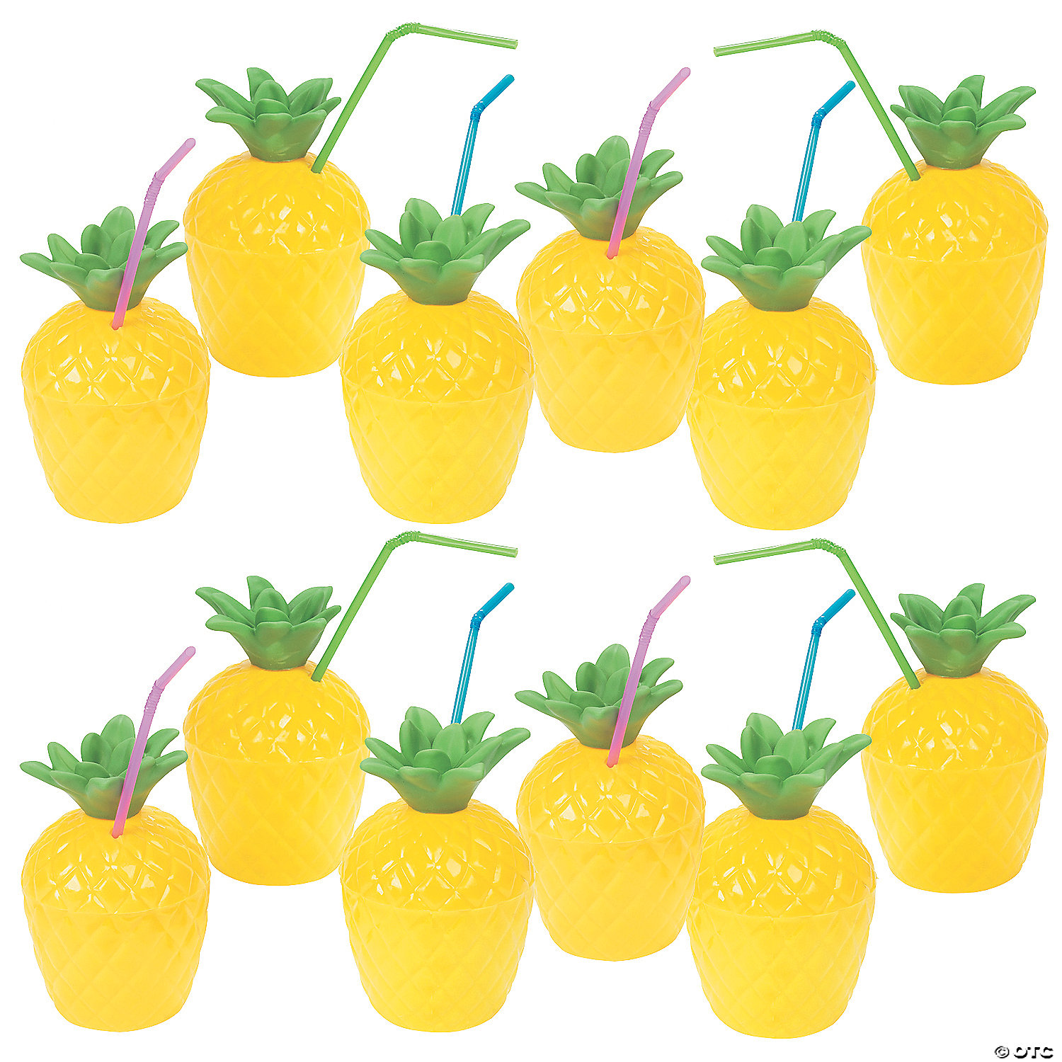 Bulk Pineapple Plastic Cups with Lids