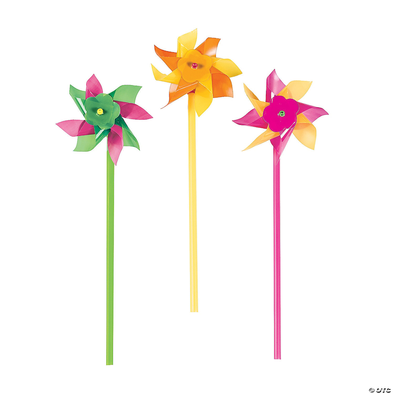 Bulk Plastic Neon Pinwheels - 72 Pc. | Fun Express