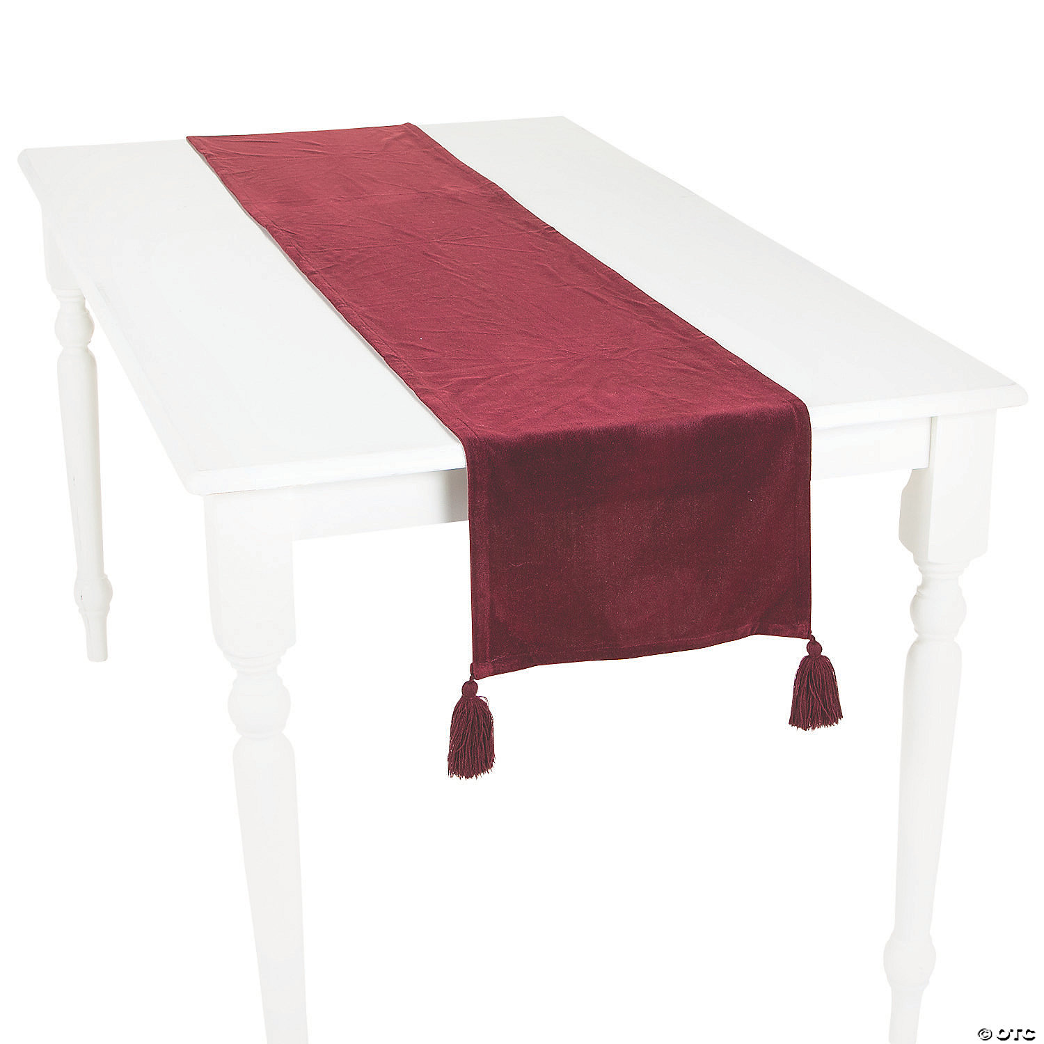 Burgundy Table Runner with Tassels - Discontinued