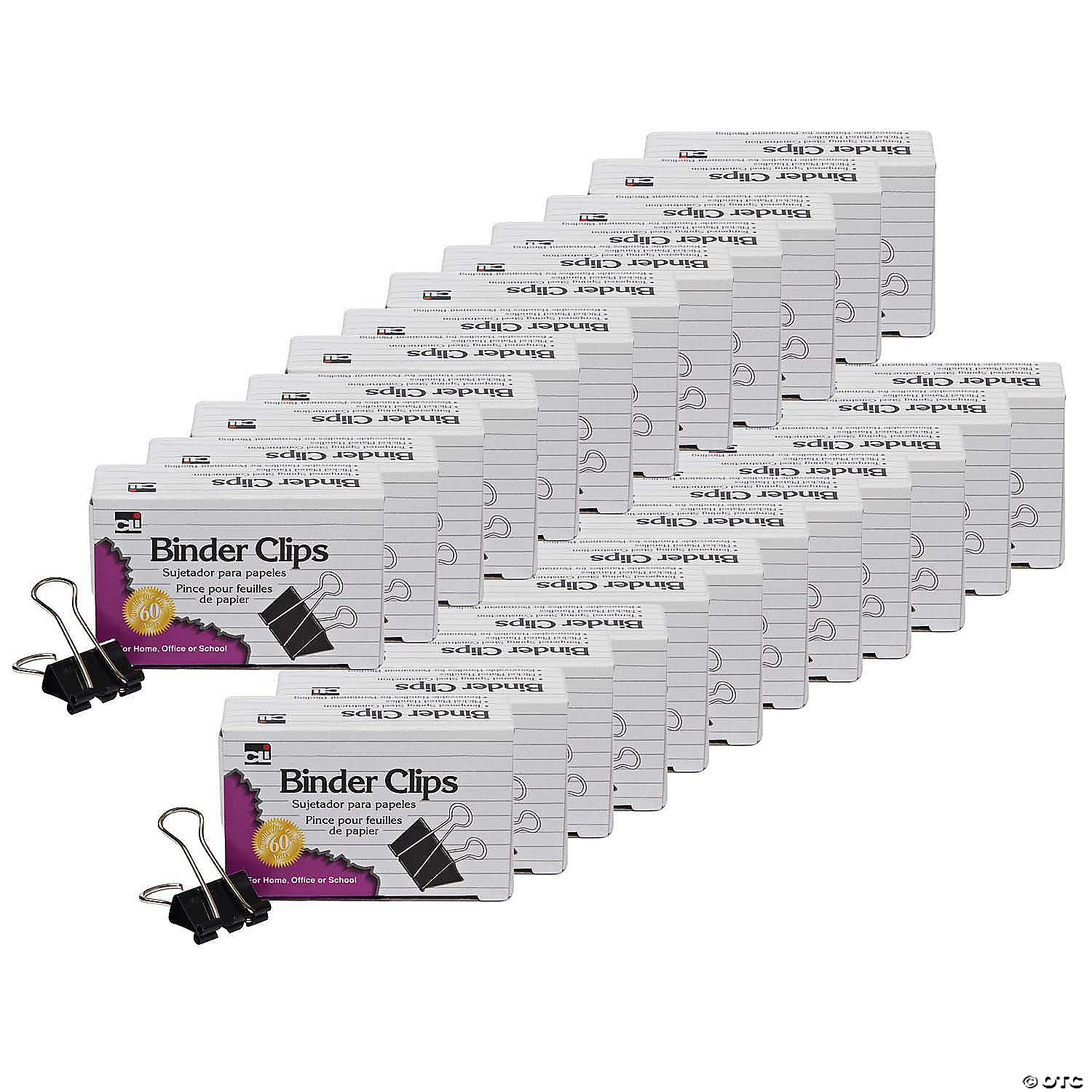 Charles Leonard Binder Clips, Medium, 5/8" Capacity, 12 Per Box, 24 ...