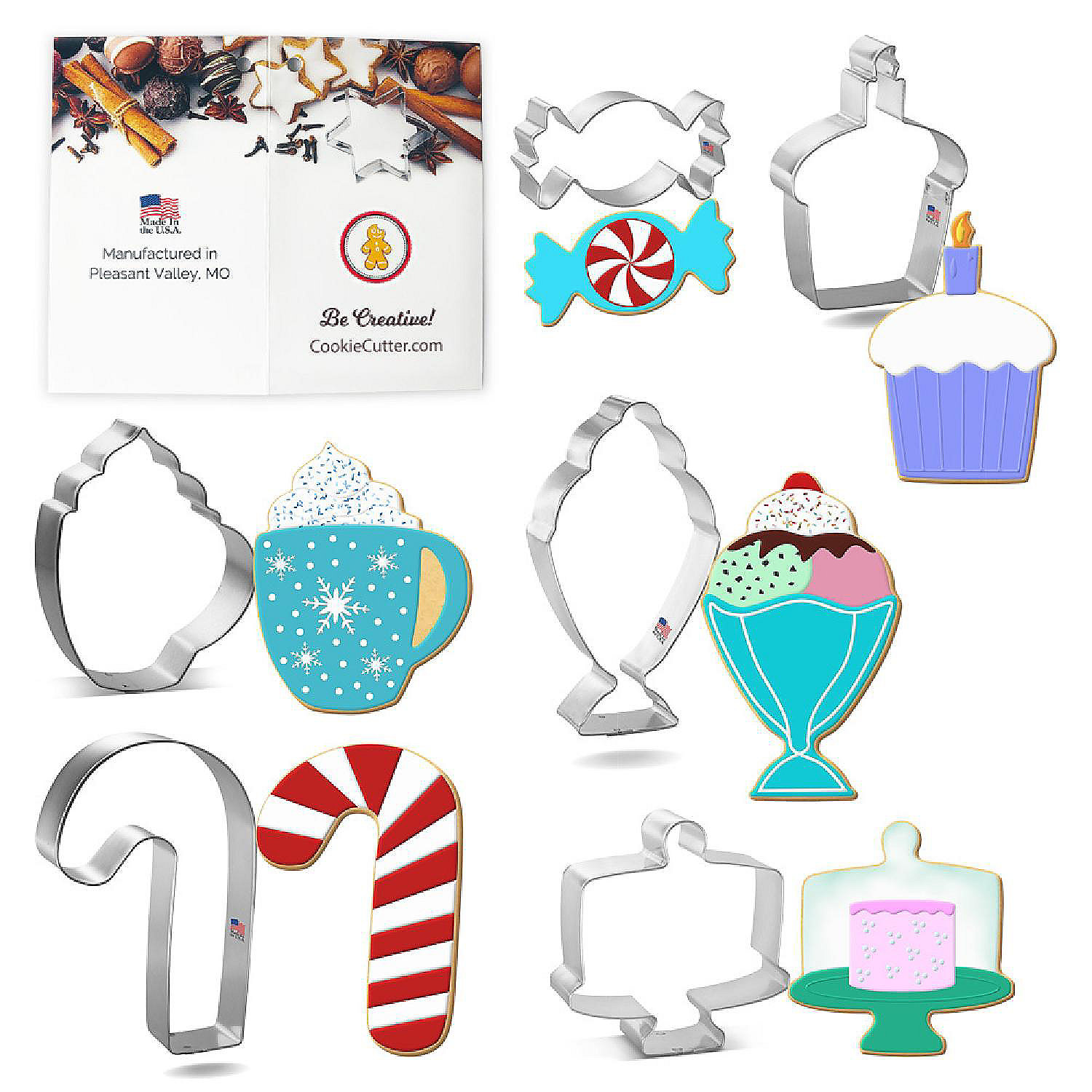 Christmas Sweets Candy Cookie Cutter 6 Pc Set HS0516 | Oriental Trading