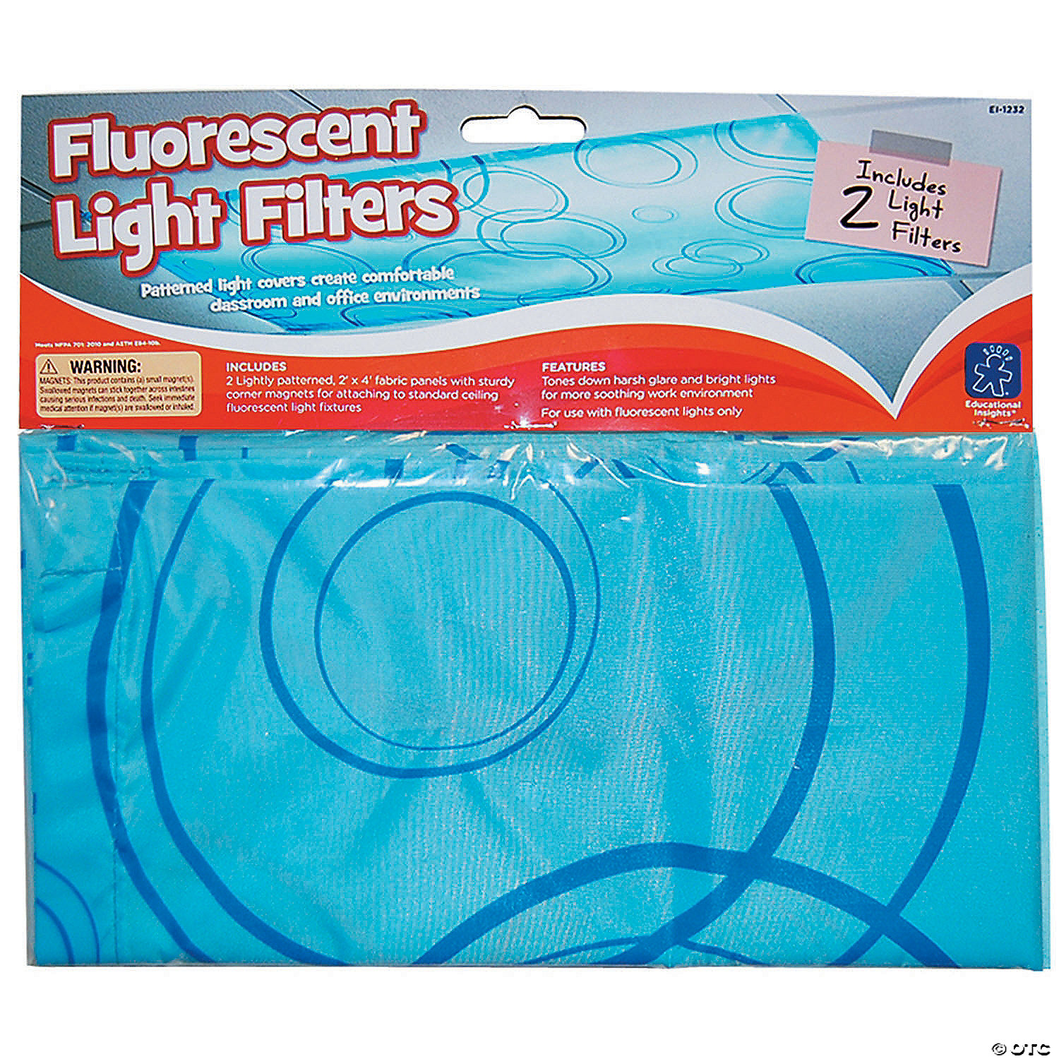 Classroom Light Filters, Blue Circles, 2 pack