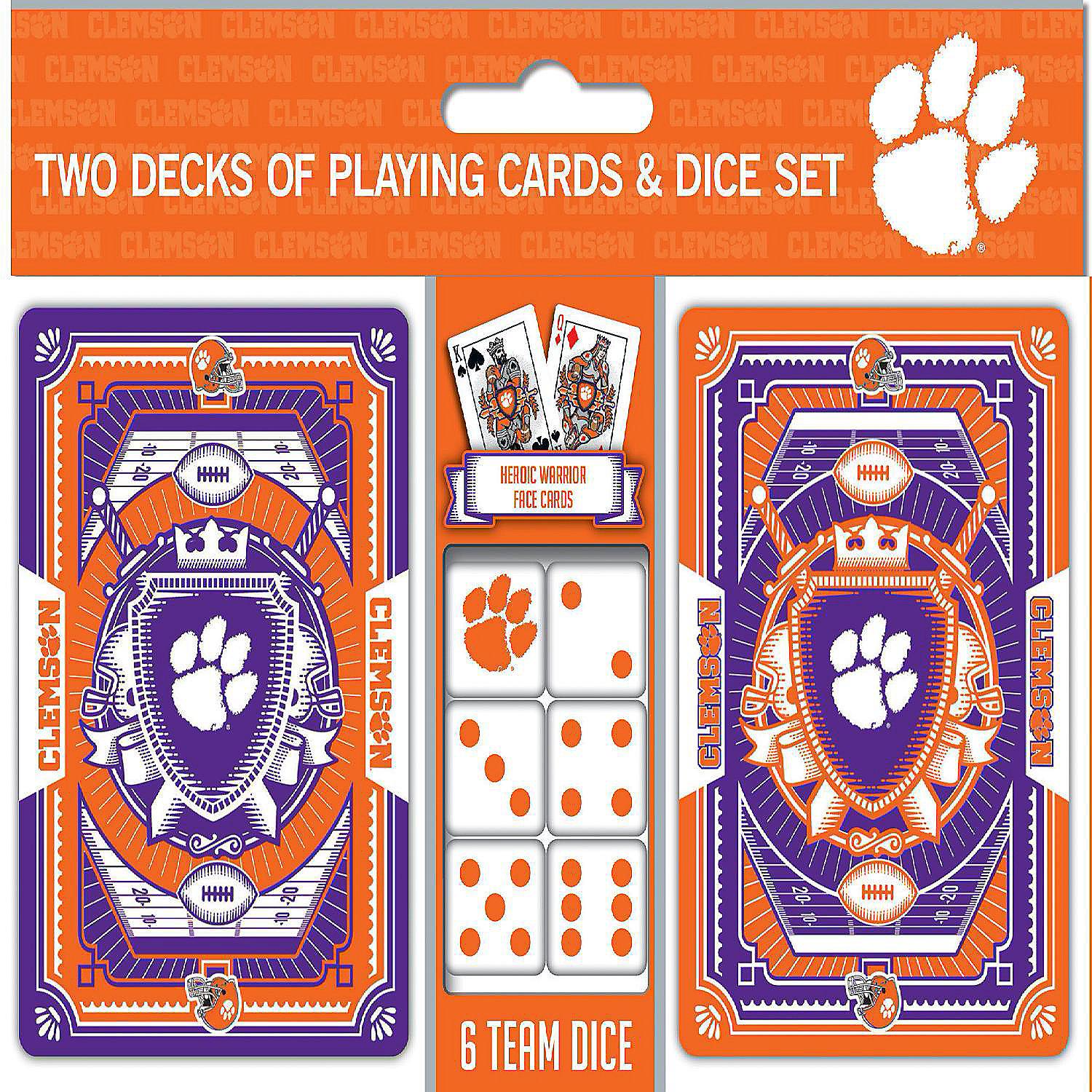 Clemson Tigers - 2-Pack Playing Cards & Dice Set | Oriental Trading