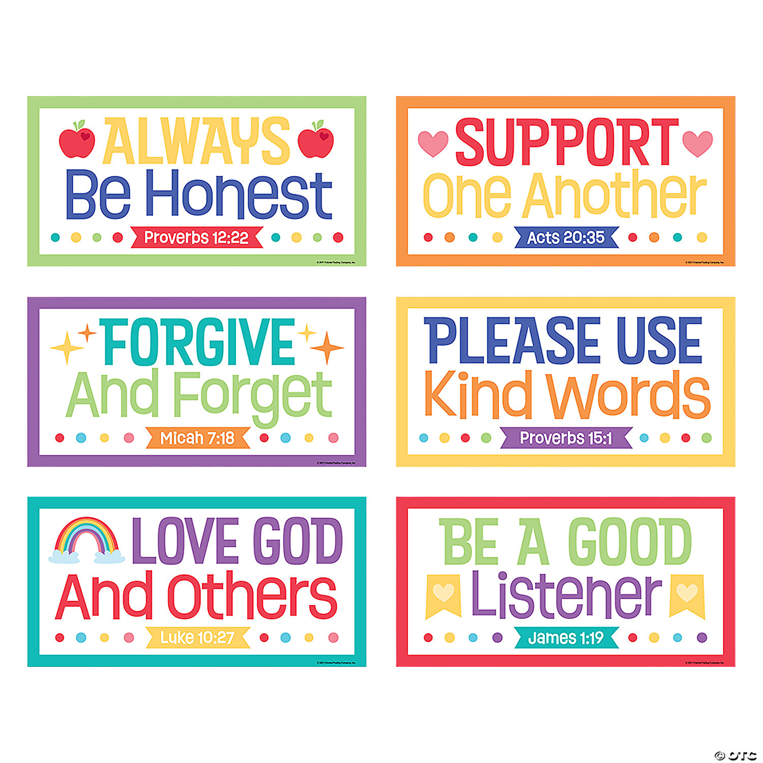 Colorful Bible Classroom Rules Poster Set | Fun Express