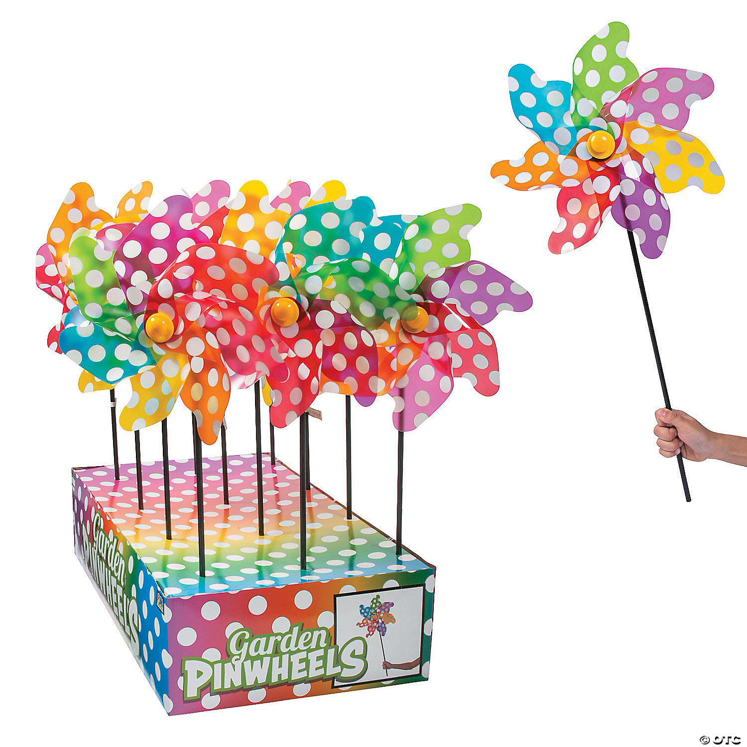 Colorful Polka Dot Pinwheels