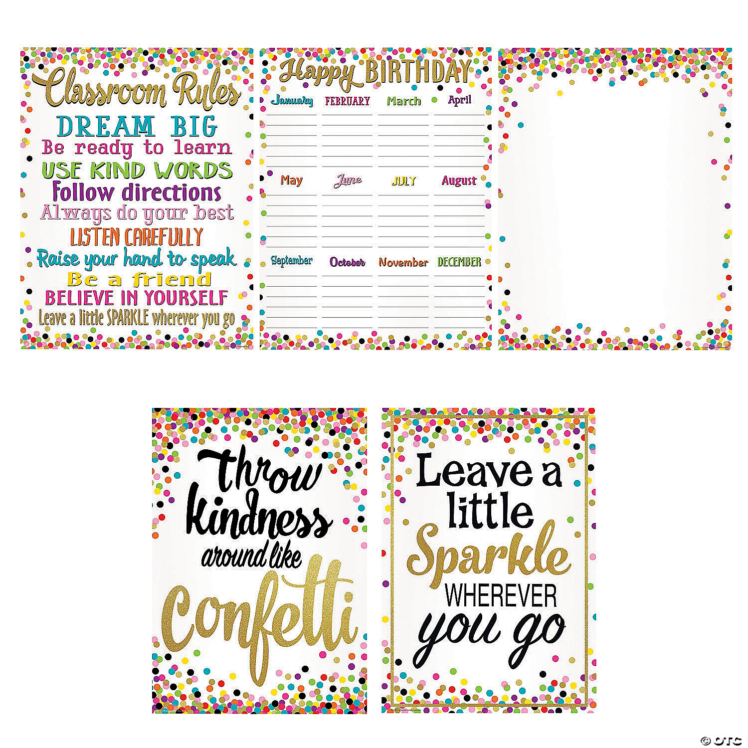 Confetti Classroom Posters - 5 Pc. | Oriental Trading