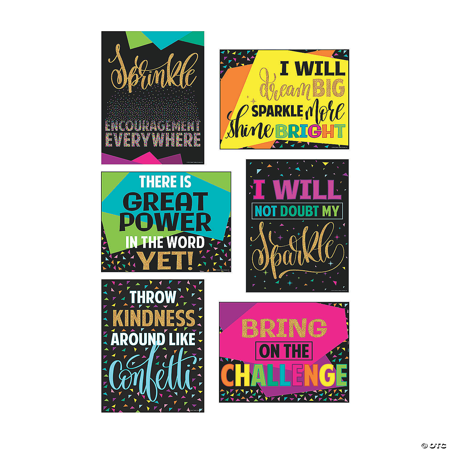 Confetti Glitter Classroom Posters - 6 Pc. | Oriental Trading
