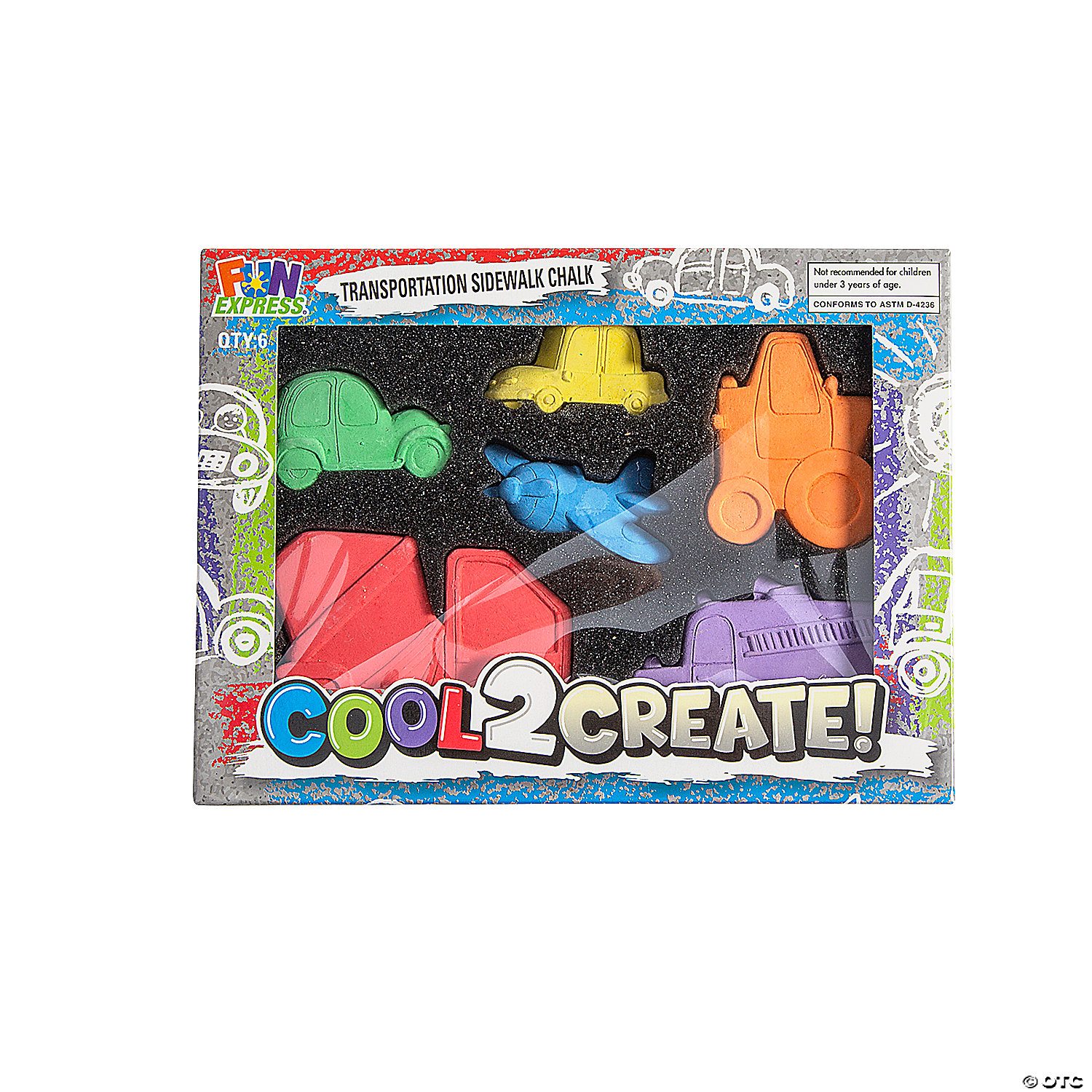 Cool2Create Vehicle-Shaped Sidewalk Chalk Sets | Fun Express