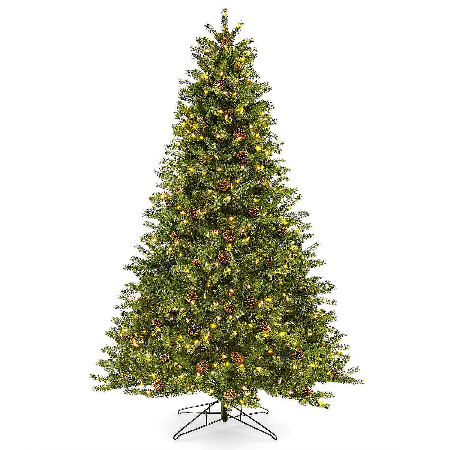 Costway 7 FT Pre-Lit Christmas Tree 3-Minute Quick Shape with Quick ...