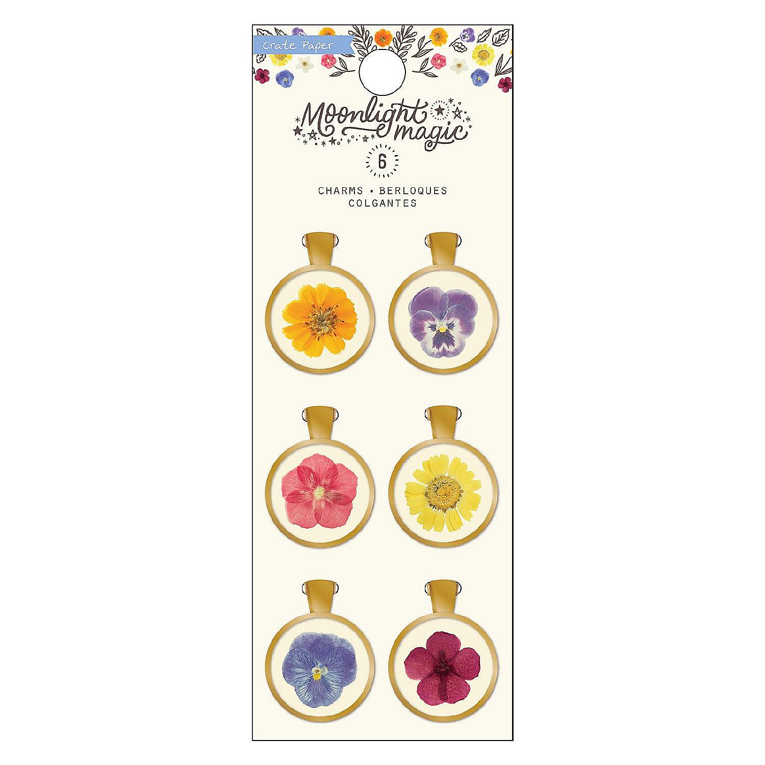 Crate Paper Moonlight Magic Gold Charms-6/Pkg | Oriental Trading