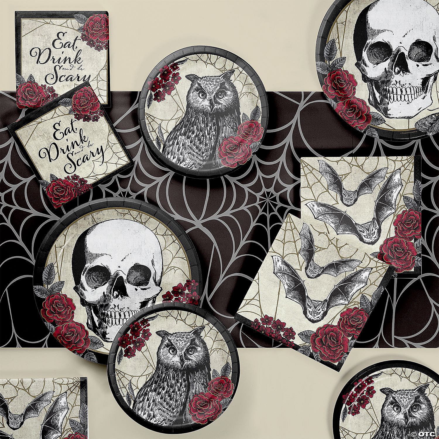 Creative Converting Creepy Characters Halloween Tableware Set, Serves 8