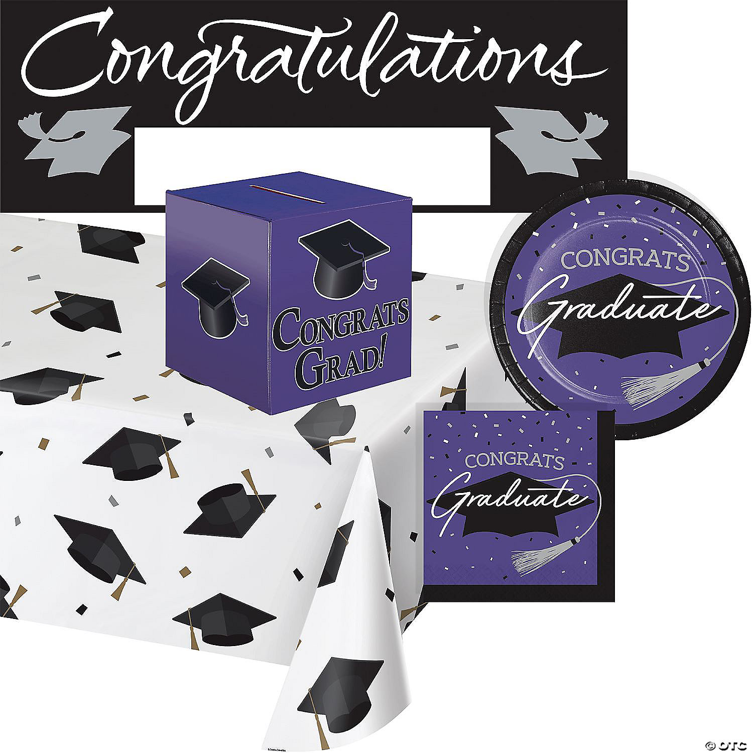 Creative Converting Purple Graduation Party Kit, Serves 18