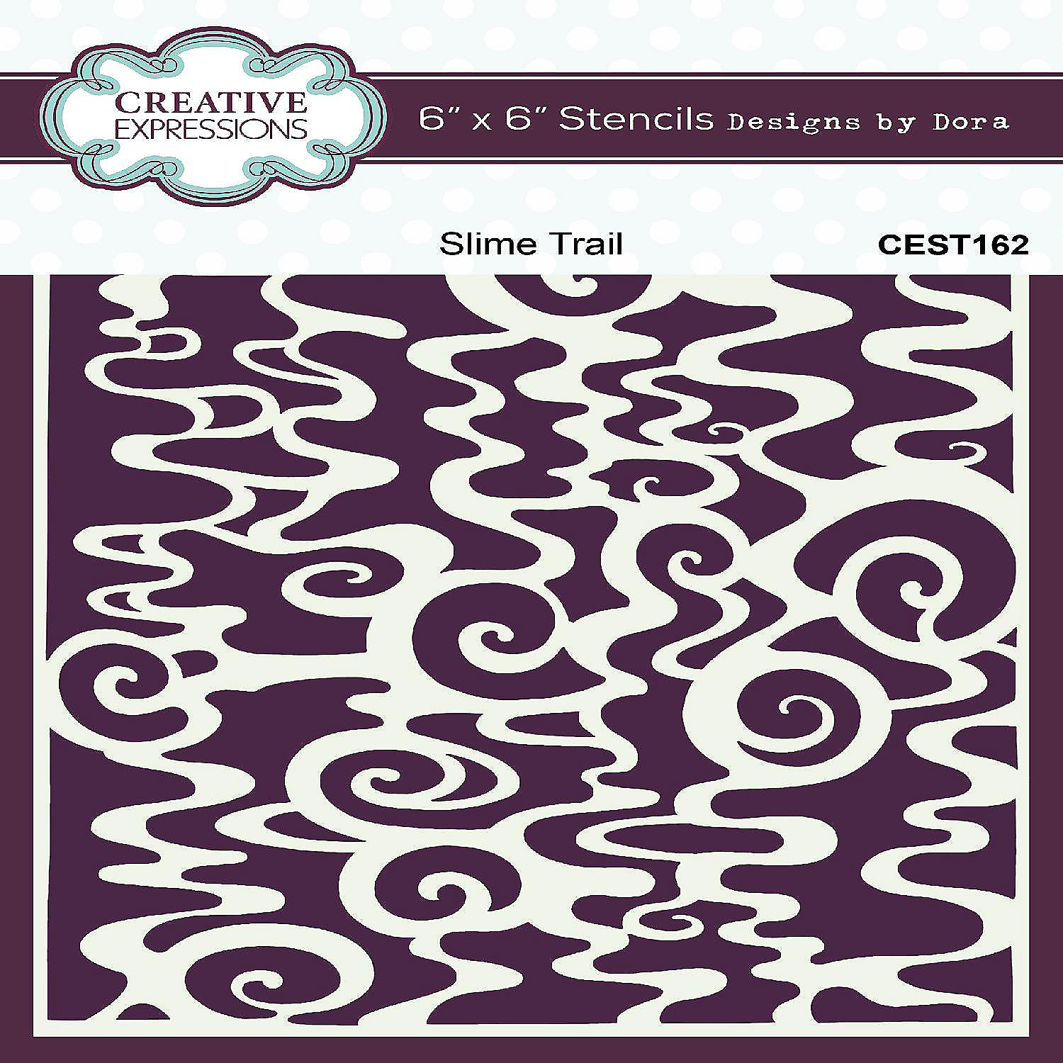 Creative Expressions Designs By Dora Stencil 6"X6"-Slime Trail