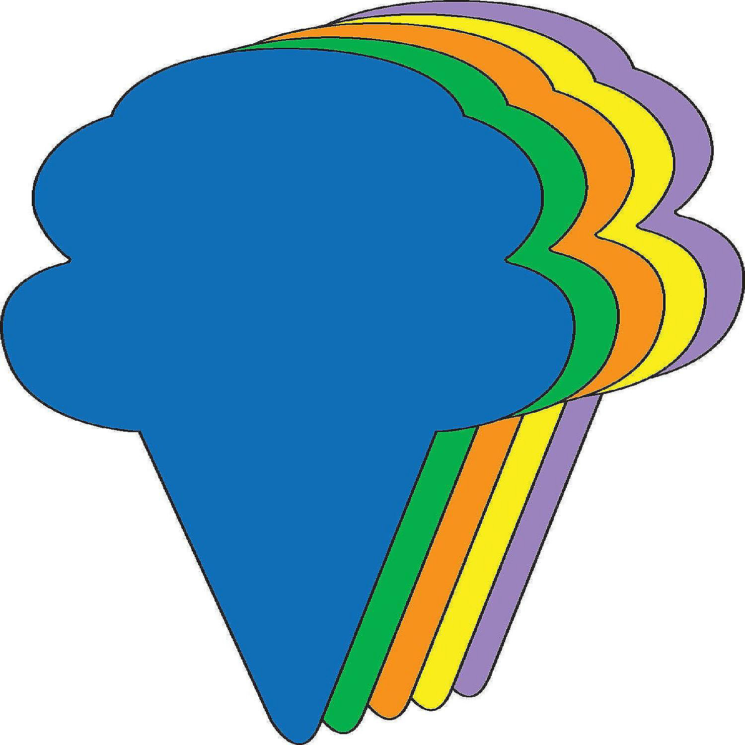 Creative Shapes Etc. - Ice Cream Cone Assorted Color Creative Cut-outs ...