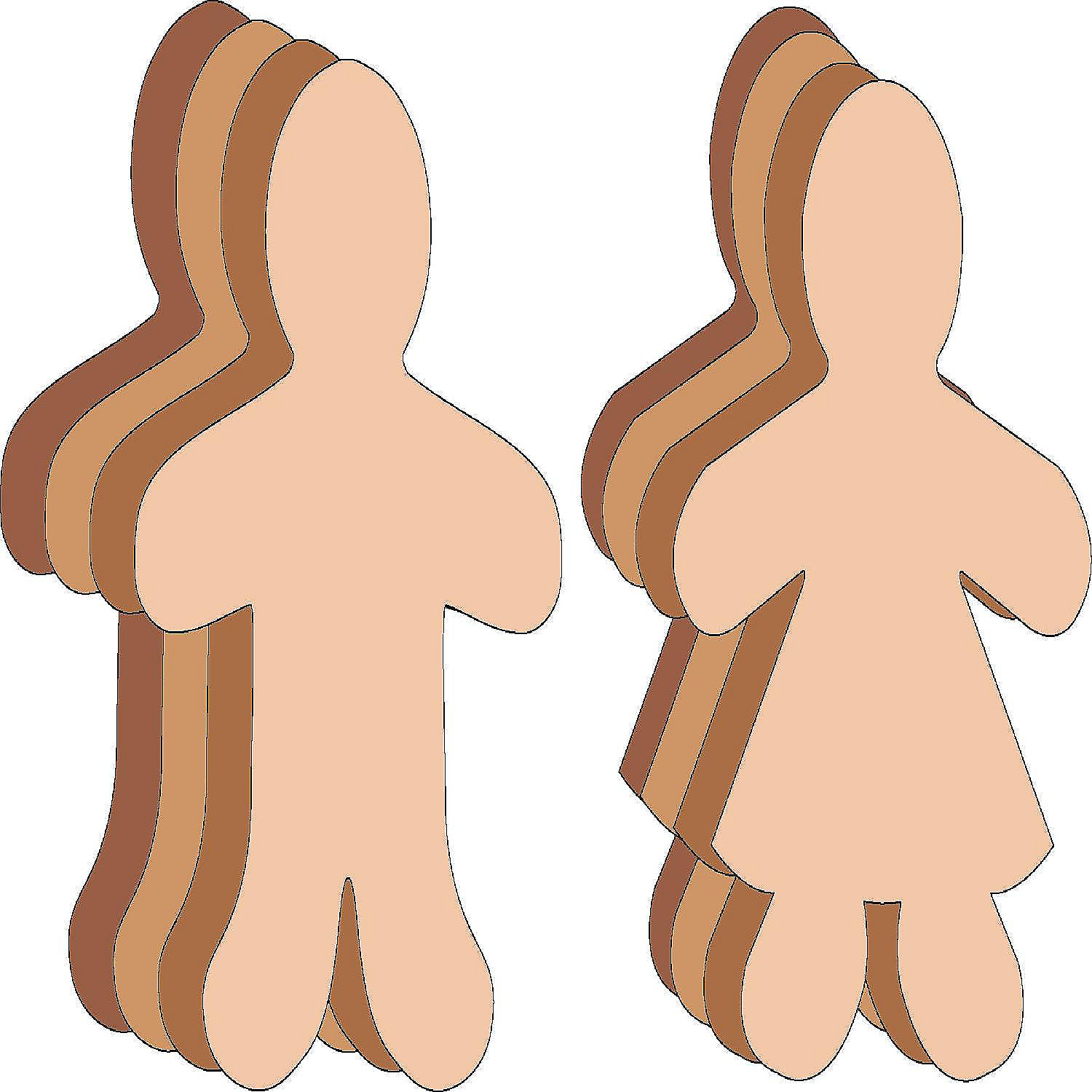 Creative Shapes Etc. - Large Cut-out Set - Multicultural Kids Shape Set