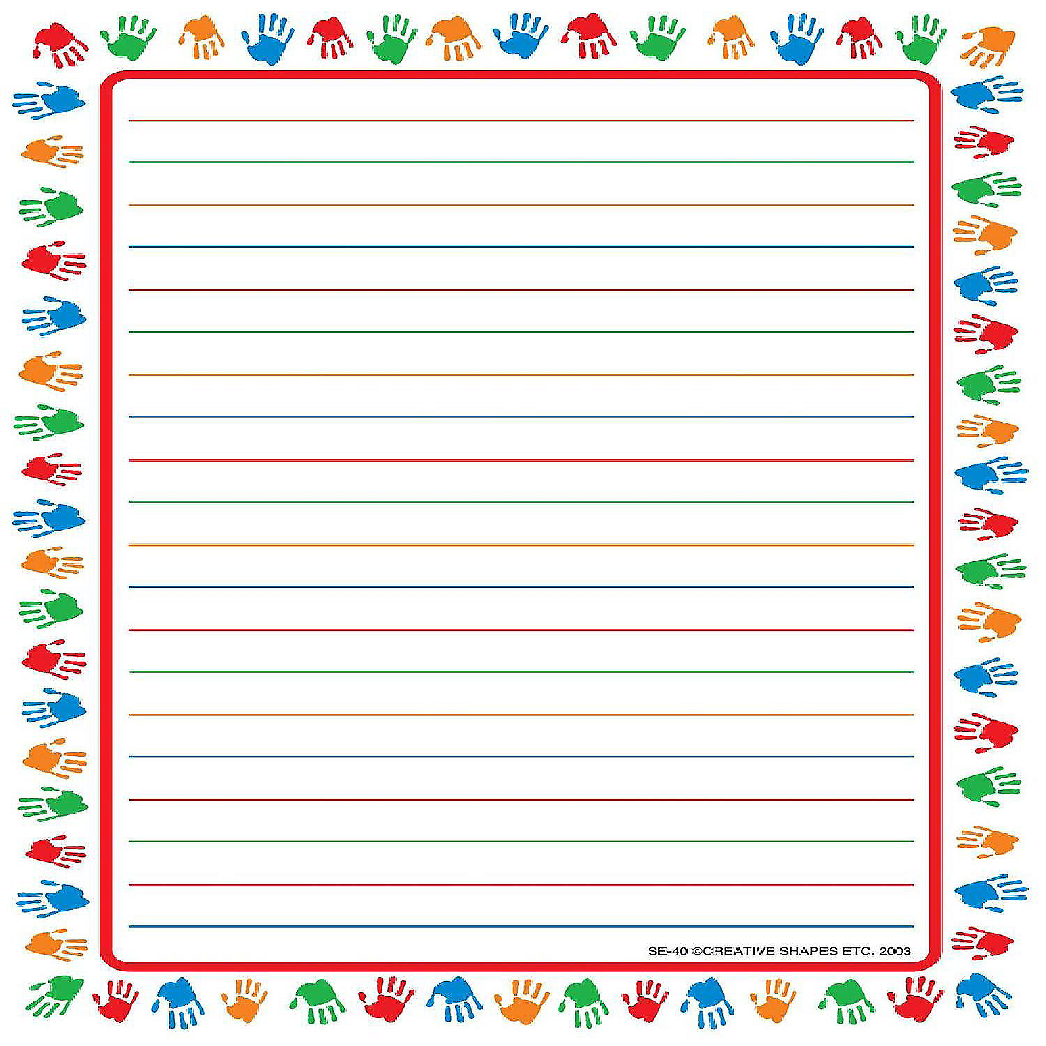 Creative Shapes Etc. - Large Notepad - Hands/lined | Oriental Trading
