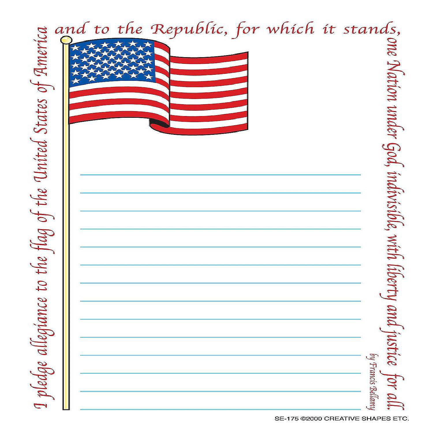 Creative Shapes Etc. - Large Notepad - Pledge/flag