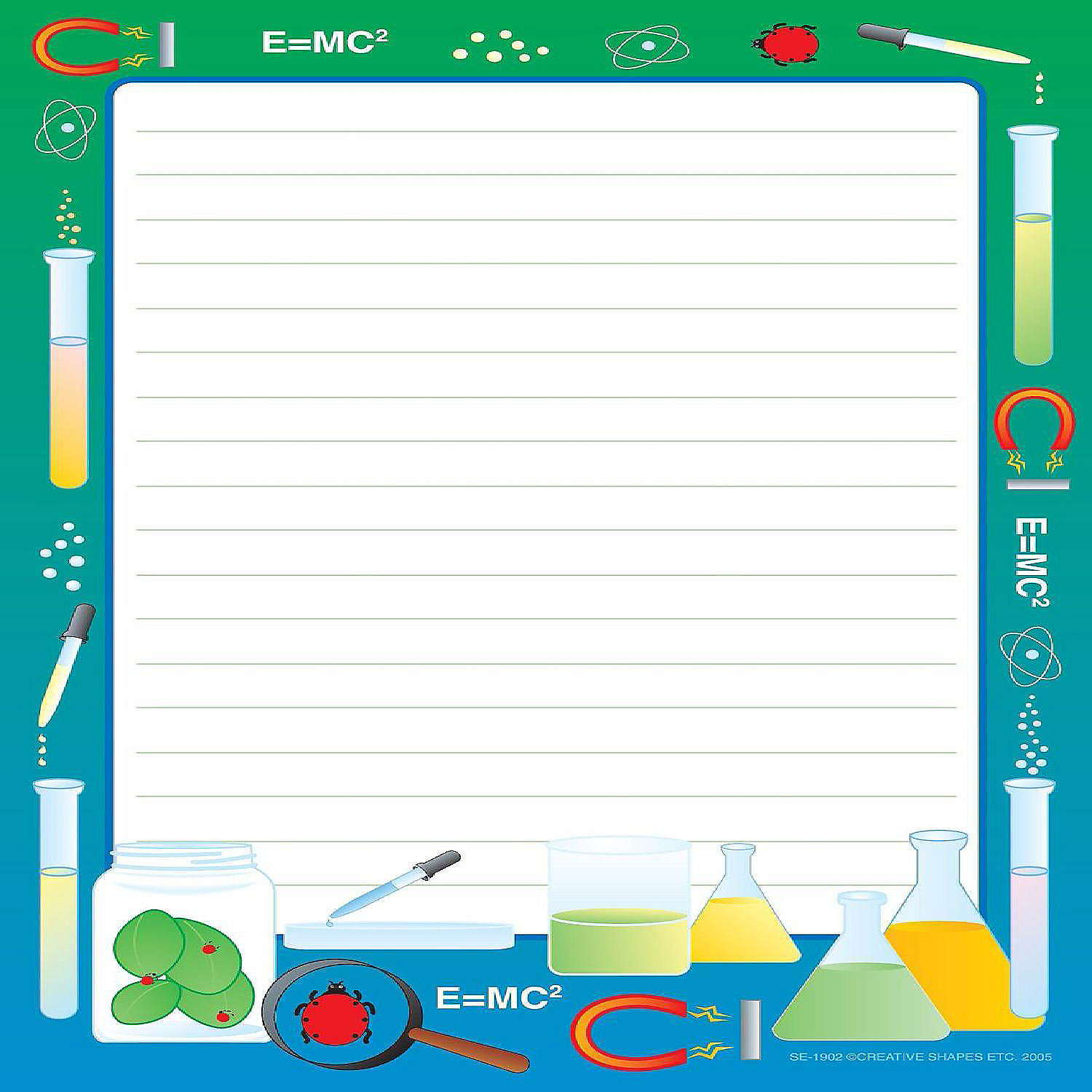 Creative Shapes Etc. - Large Notepad - Science Lab / Lined