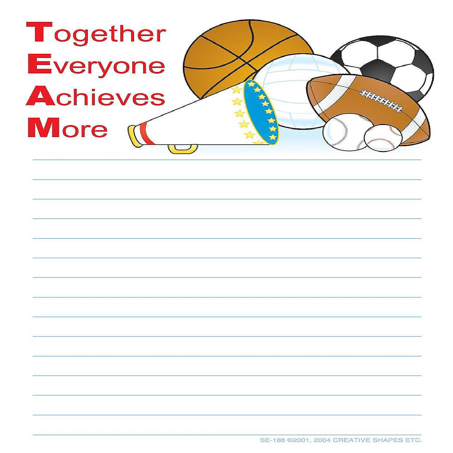 Creative Shapes Etc. - Large Notepad - Team