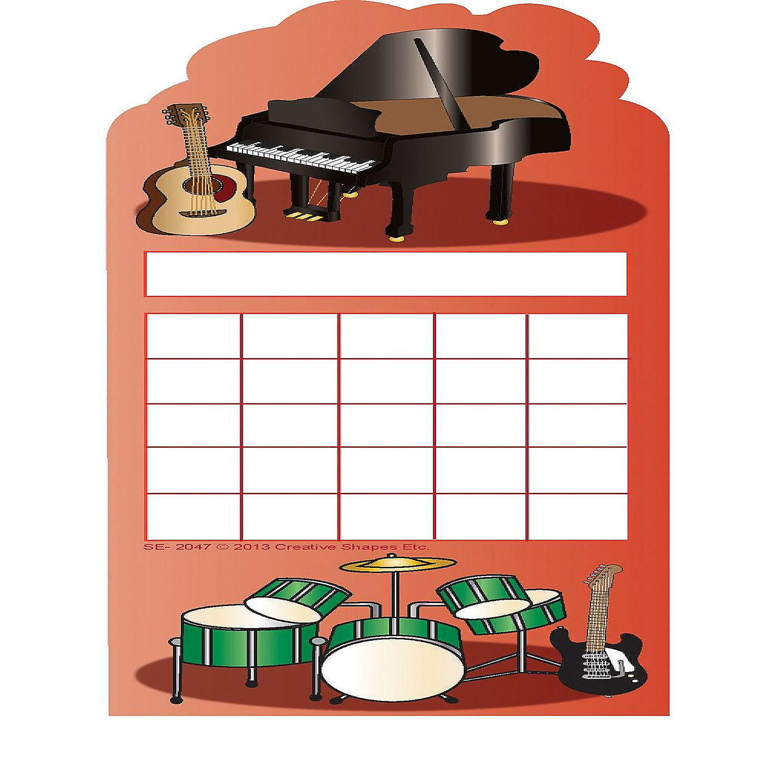 Creative Shapes Etc. - Personal Incentive Chart - Musical Instruments ...