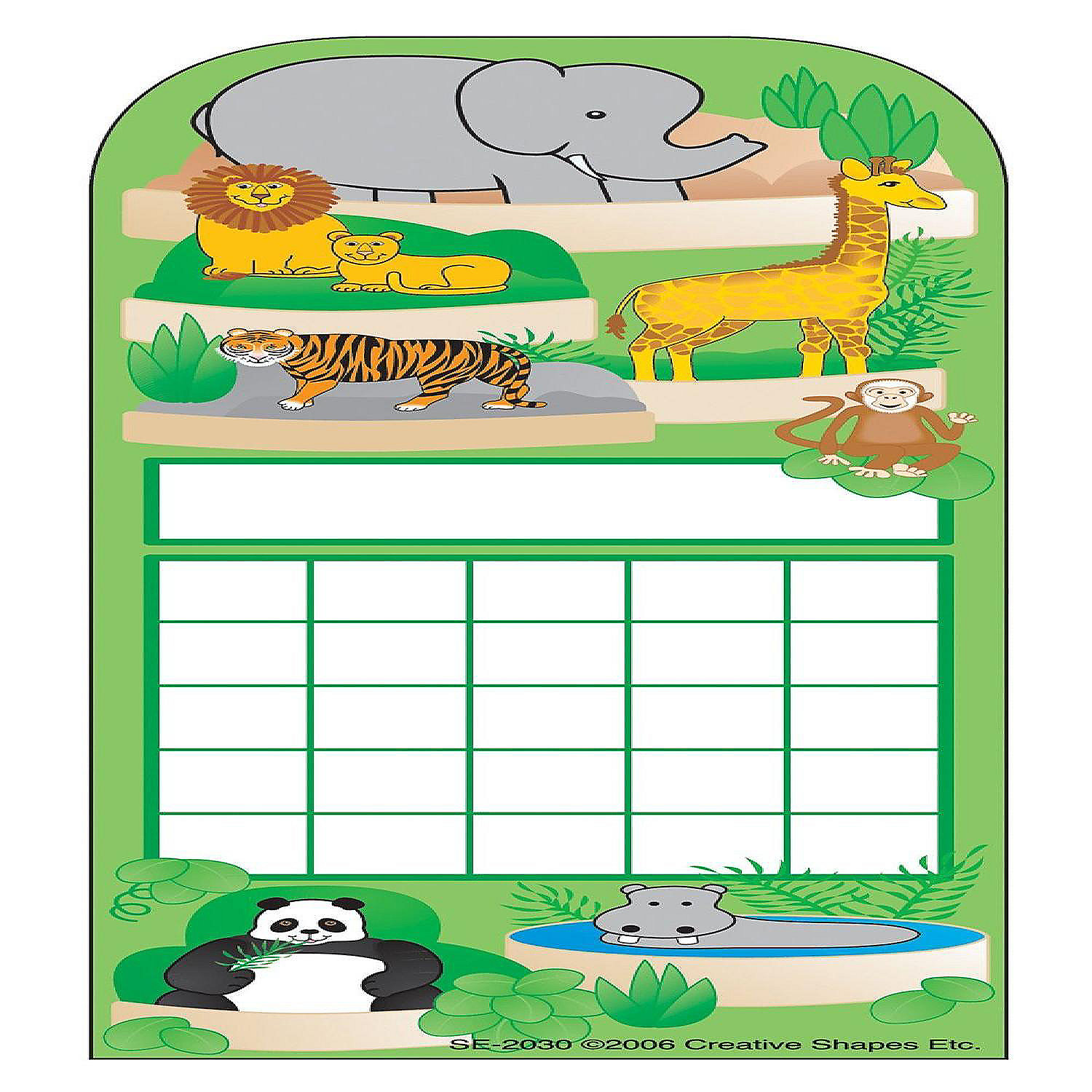 Creative Shapes Etc. - Personal Incentive Chart - Zoo