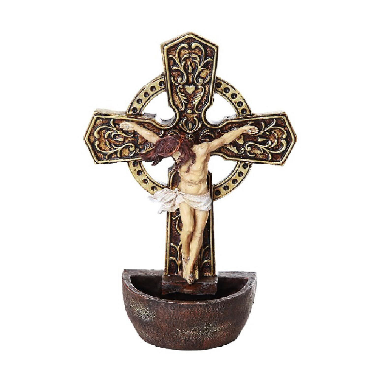 Crucifix Holy Font Figurine