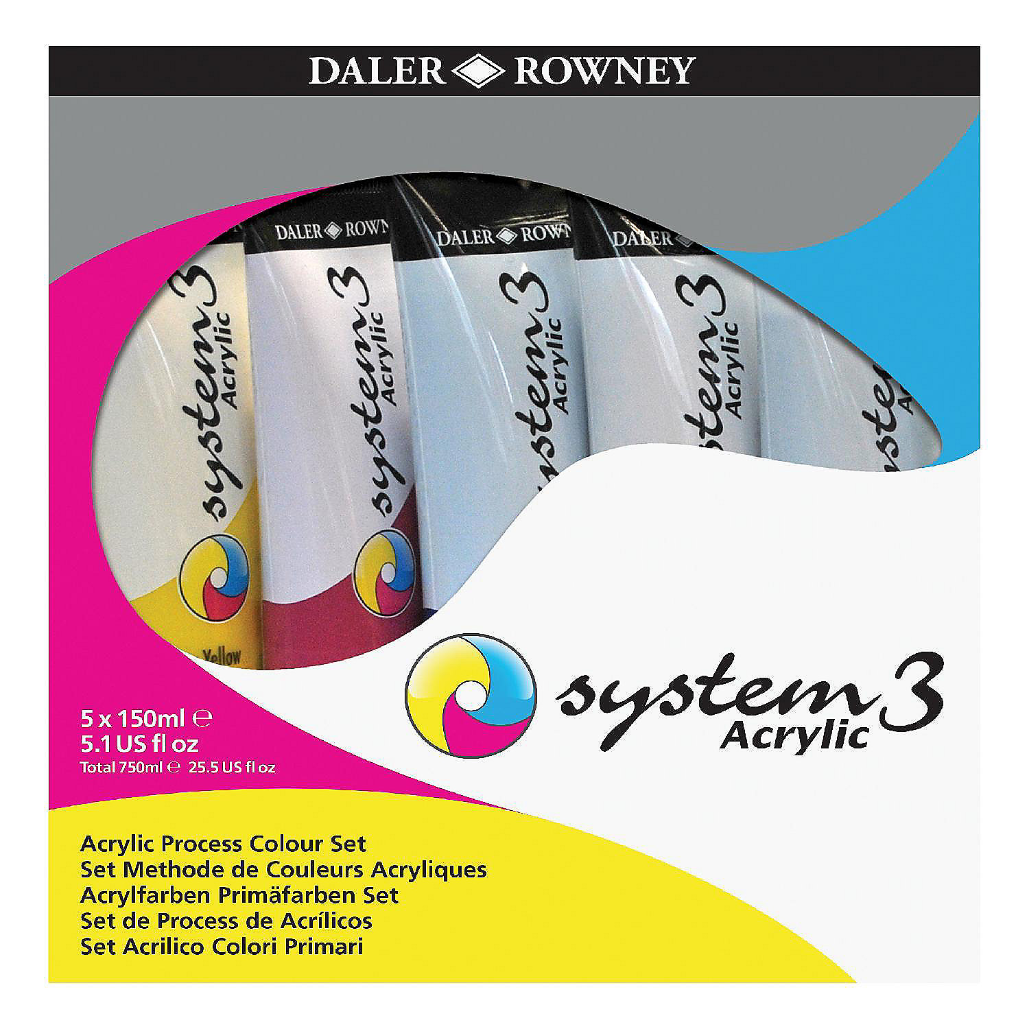 Daler-Rowney System3 Acrylic Paint Jumbo Process Set 5/Pkg-Assorted ...
