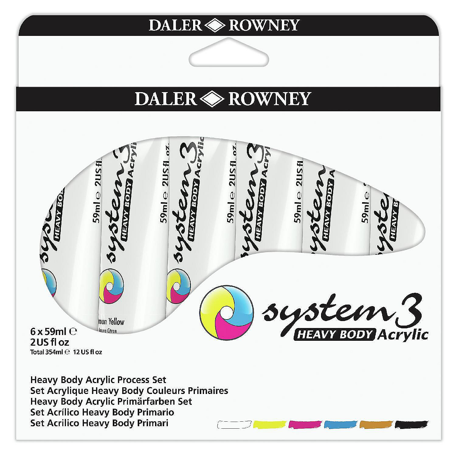 Daler-Rowney System3 Acrylic Paint Starter Set 6/Pkg-Assorted Colors ...